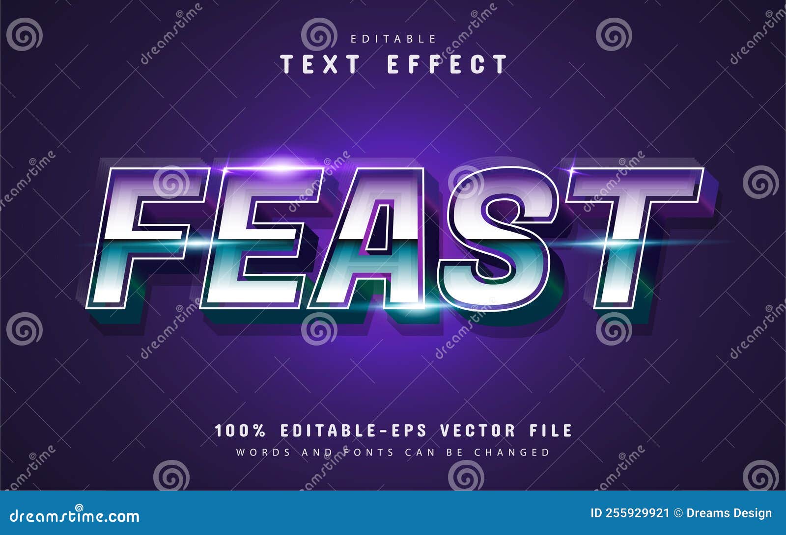 Feast Text Effect, Retro Style Stock Vector - Illustration of banner ...