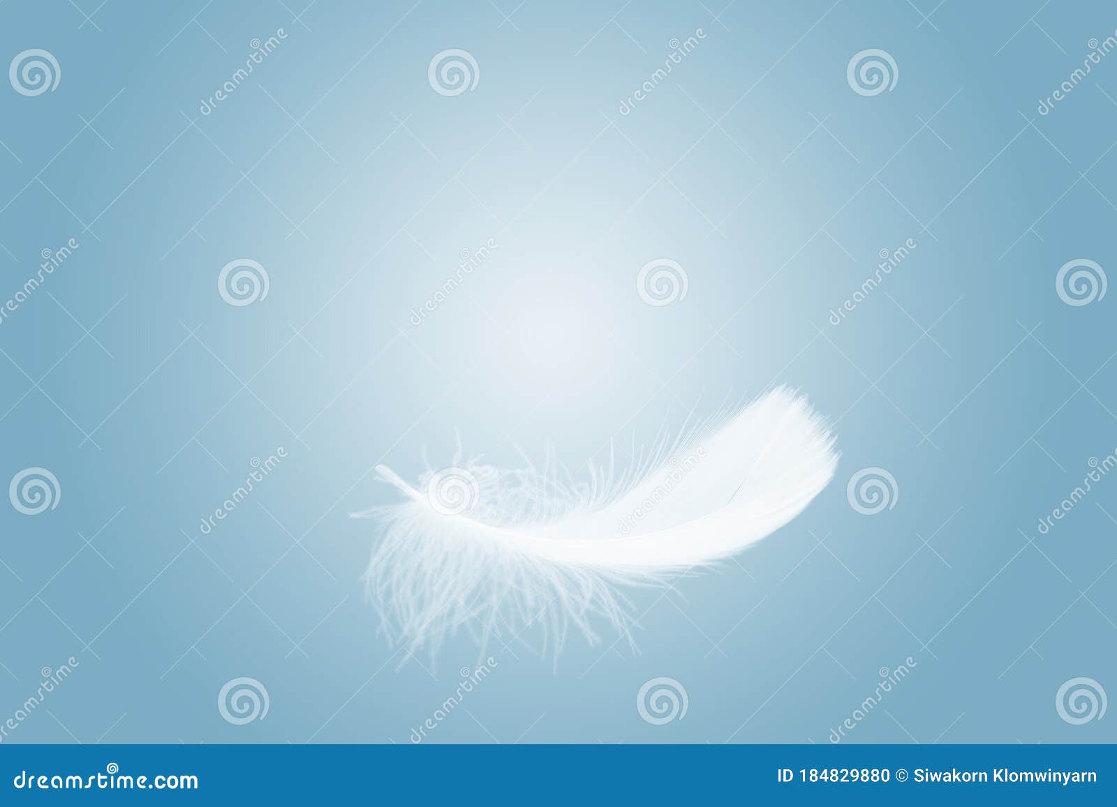 Light Fluffy a White Feather Floating in the Air. Stock Photo - Image ...