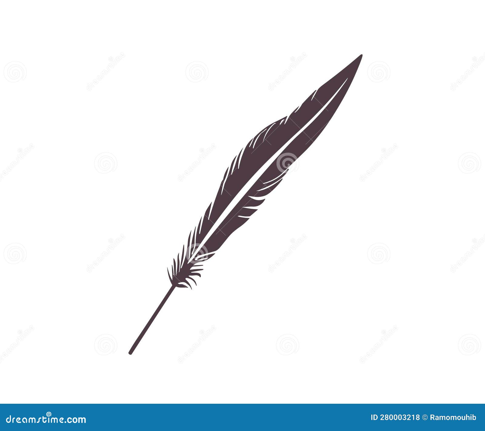 Feather Bird Pen Cartoon Design Stock Illustration - Illustration of ...