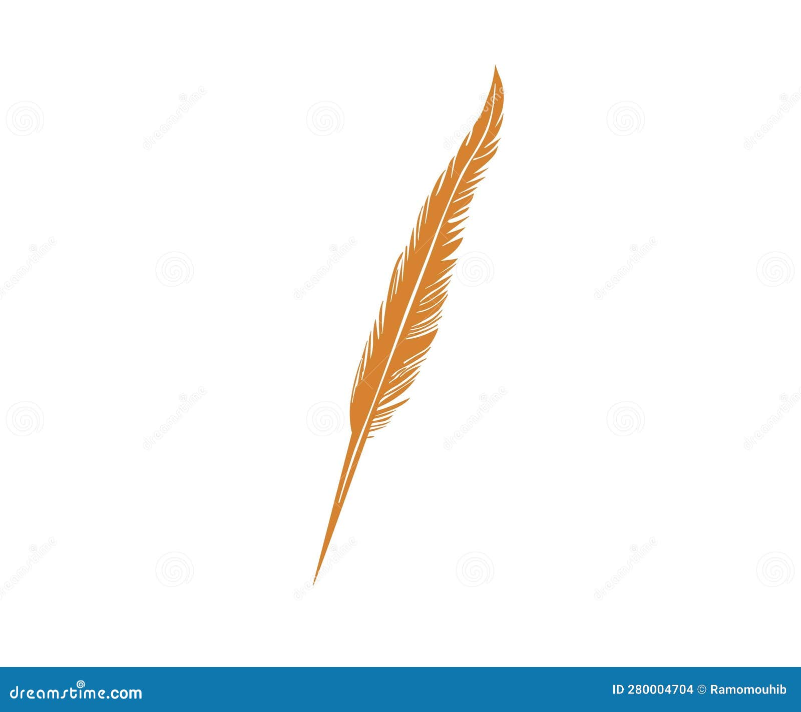 Feather Bird Pen Cartoon Design Stock Illustration - Illustration of ...
