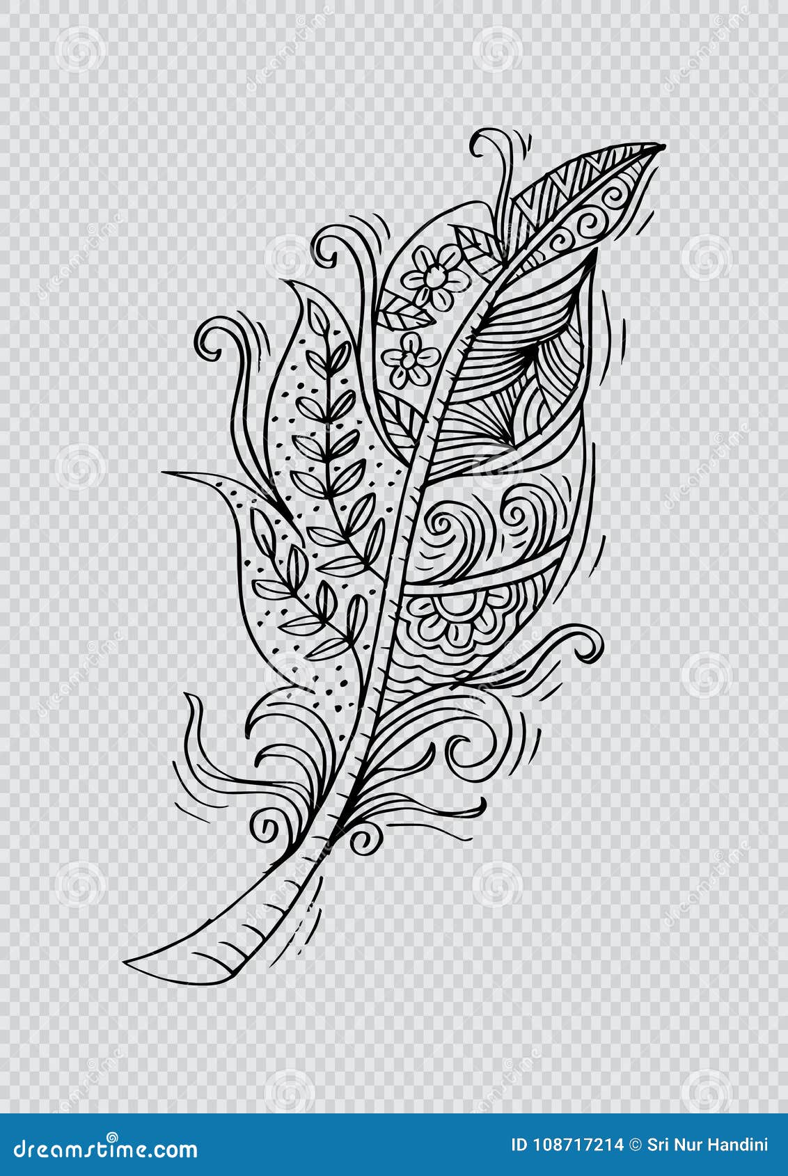 Feather birds hand drawn stock vector. Illustration of collection ...