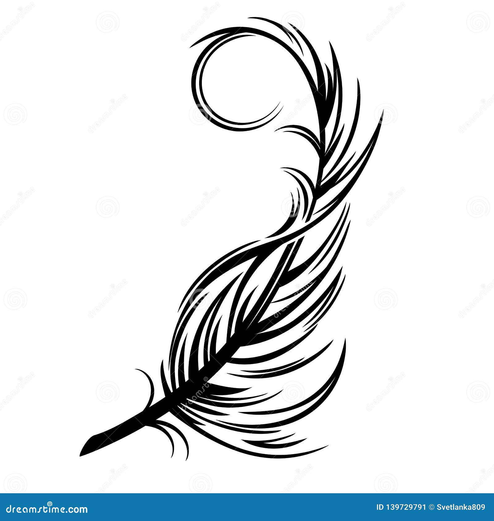 Feather Black Abstract Isolated Stock Vector - Illustration of graphic ...