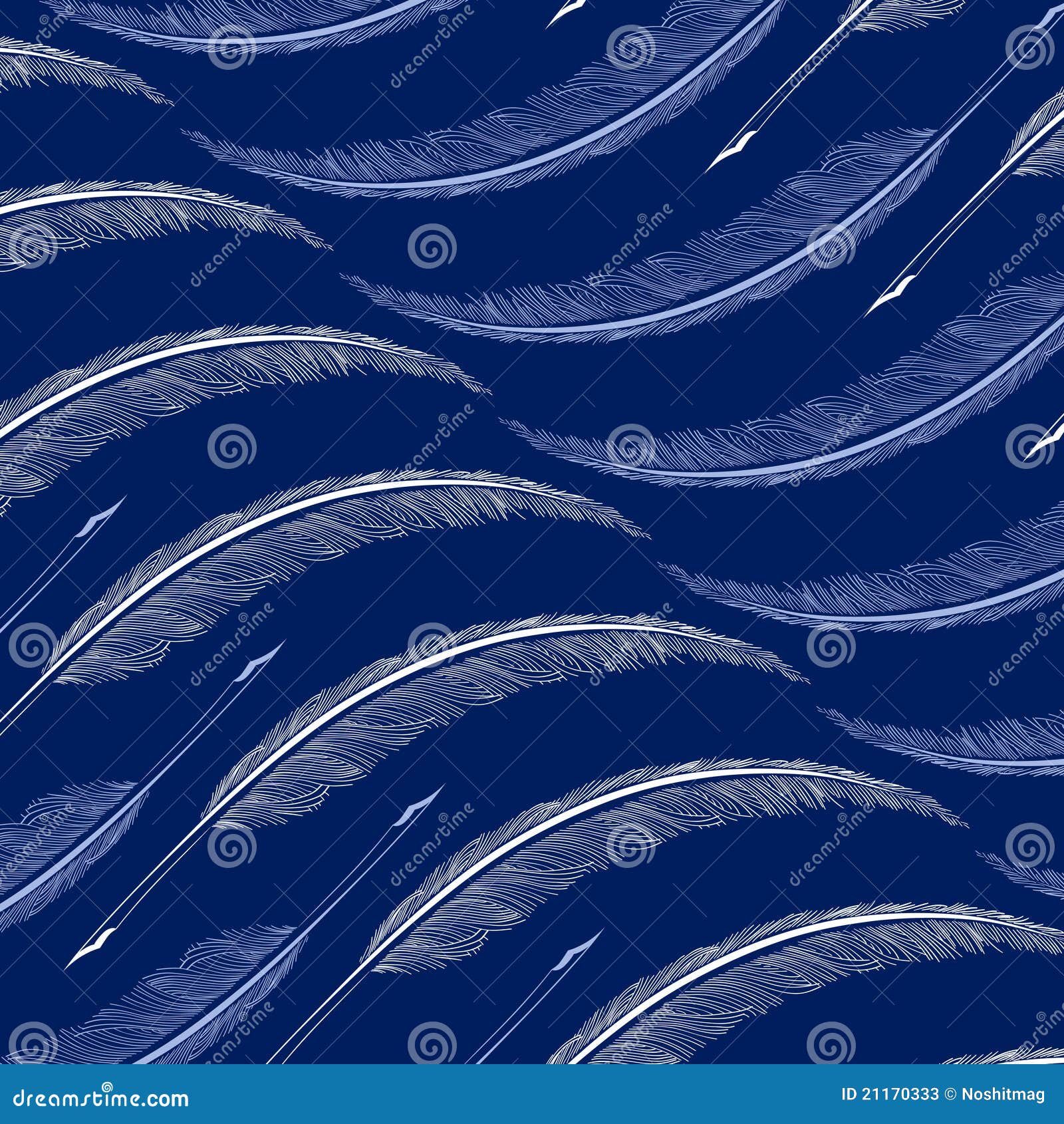 Feather Blue Pattern Background Stock Vector - Illustration of artistic ...