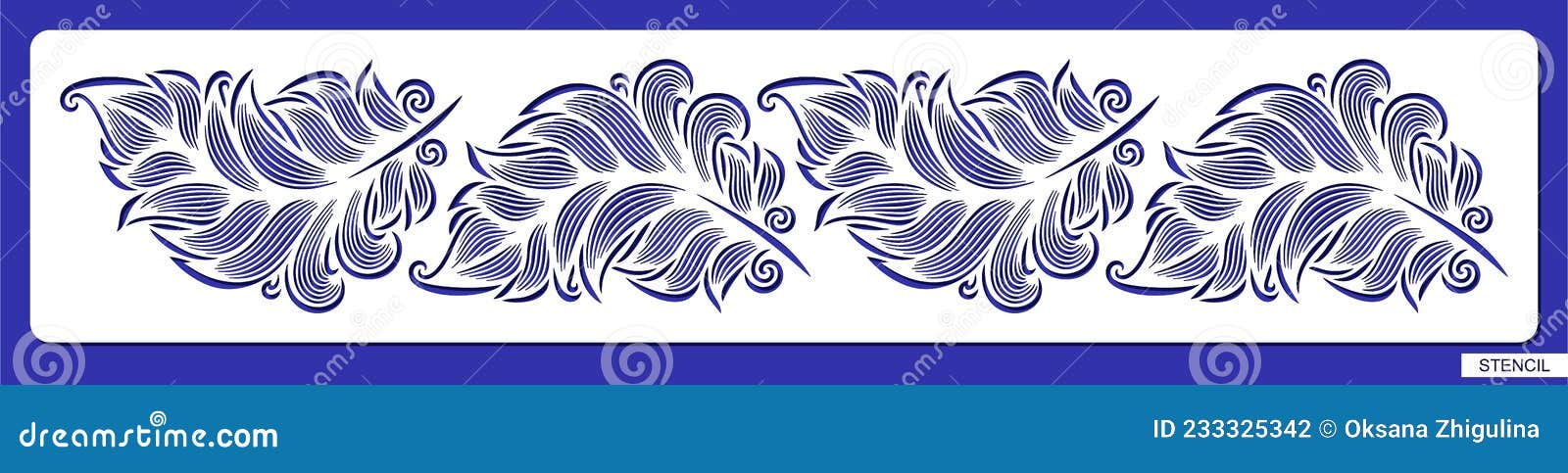 Feather Border Stencil. Stock Photo | CartoonDealer.com #233325342