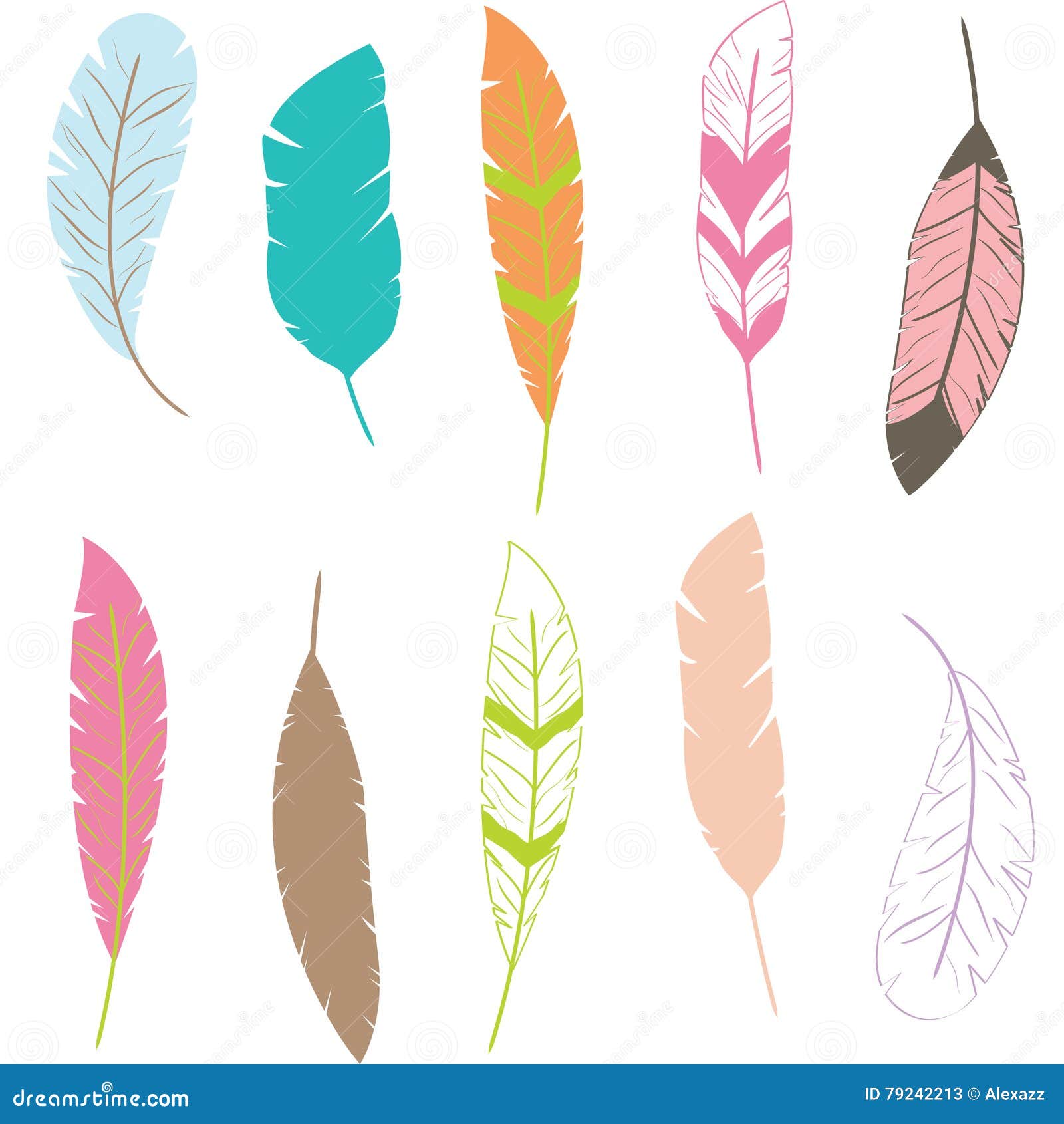 Feather Clip Art,Feather Pattern. Stock Vector - Illustration of pastel ...