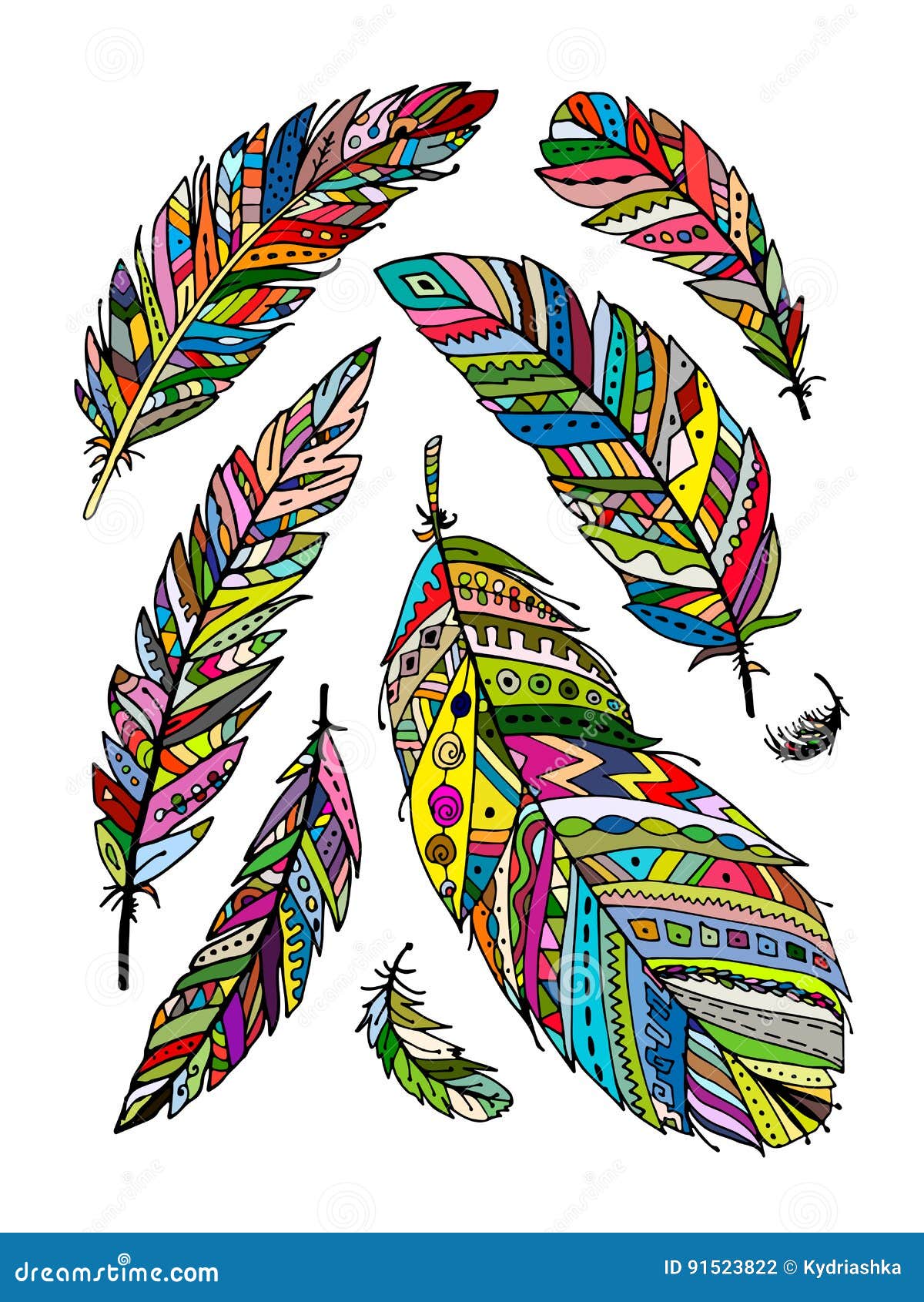 Feather Collection for Your Design Stock Vector - Illustration of light ...