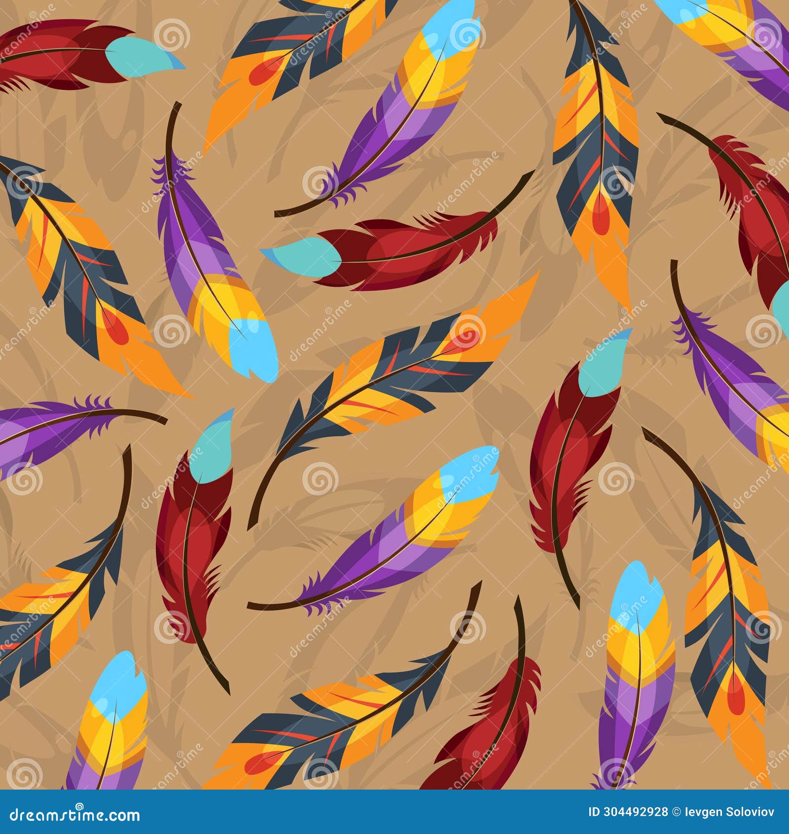 Feather Color Wallpaper Pattern Stock Illustration - Illustration of ...