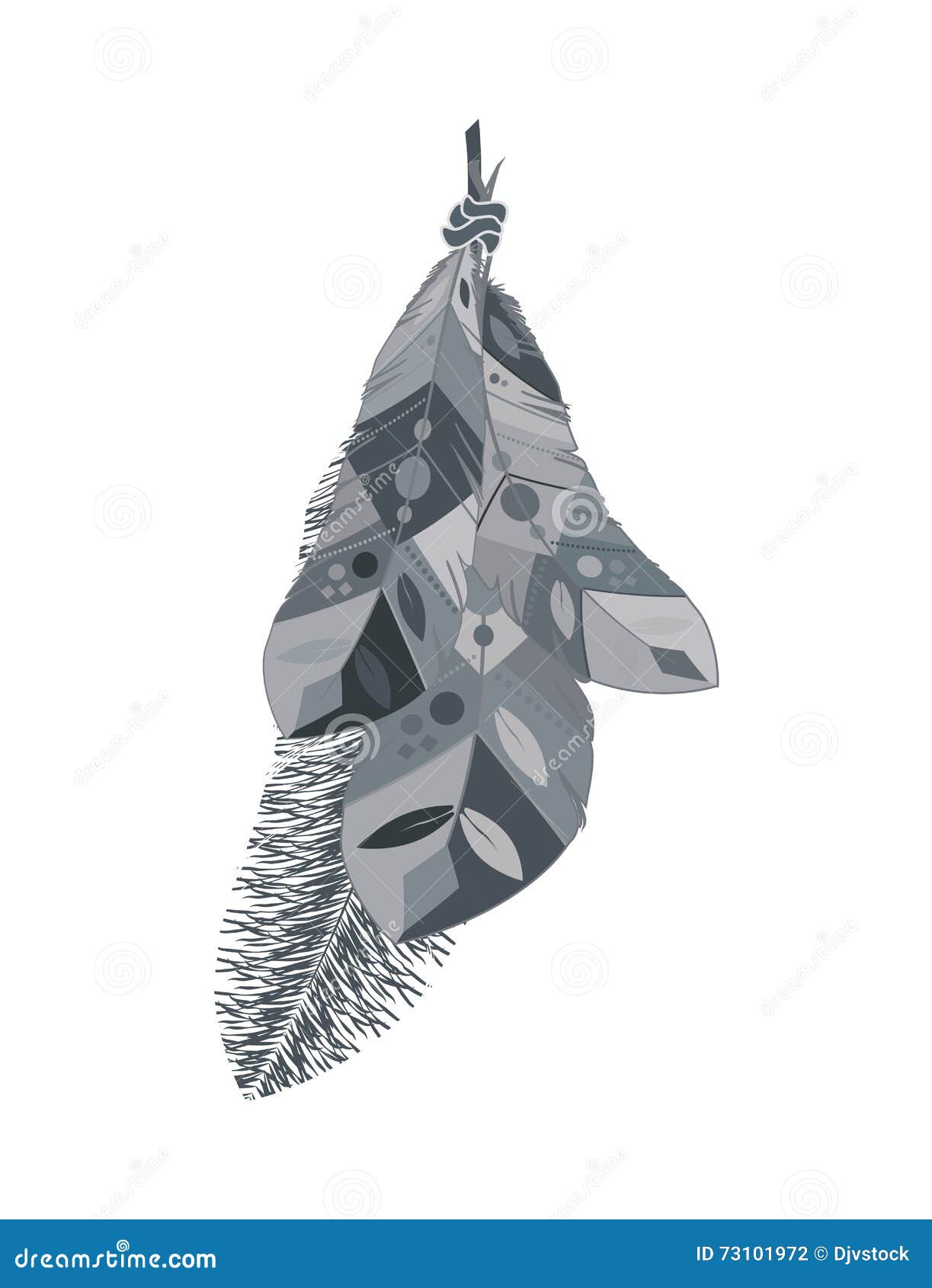 Feather Design. Isolated Bohemic Plume, Vector Graphic Stock Vector ...