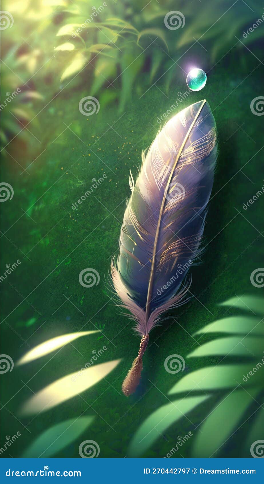 A Feather with a Drop of Water on Top of it. Stock Illustration ...