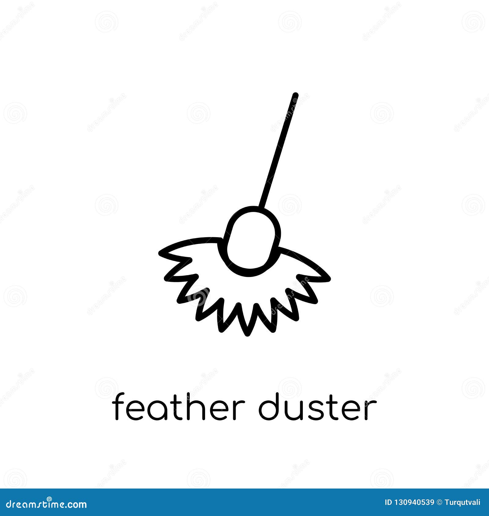 Feather Duster Icon. Trendy Modern Flat Linear Vector Feather Du Stock Vector - Illustration of ...