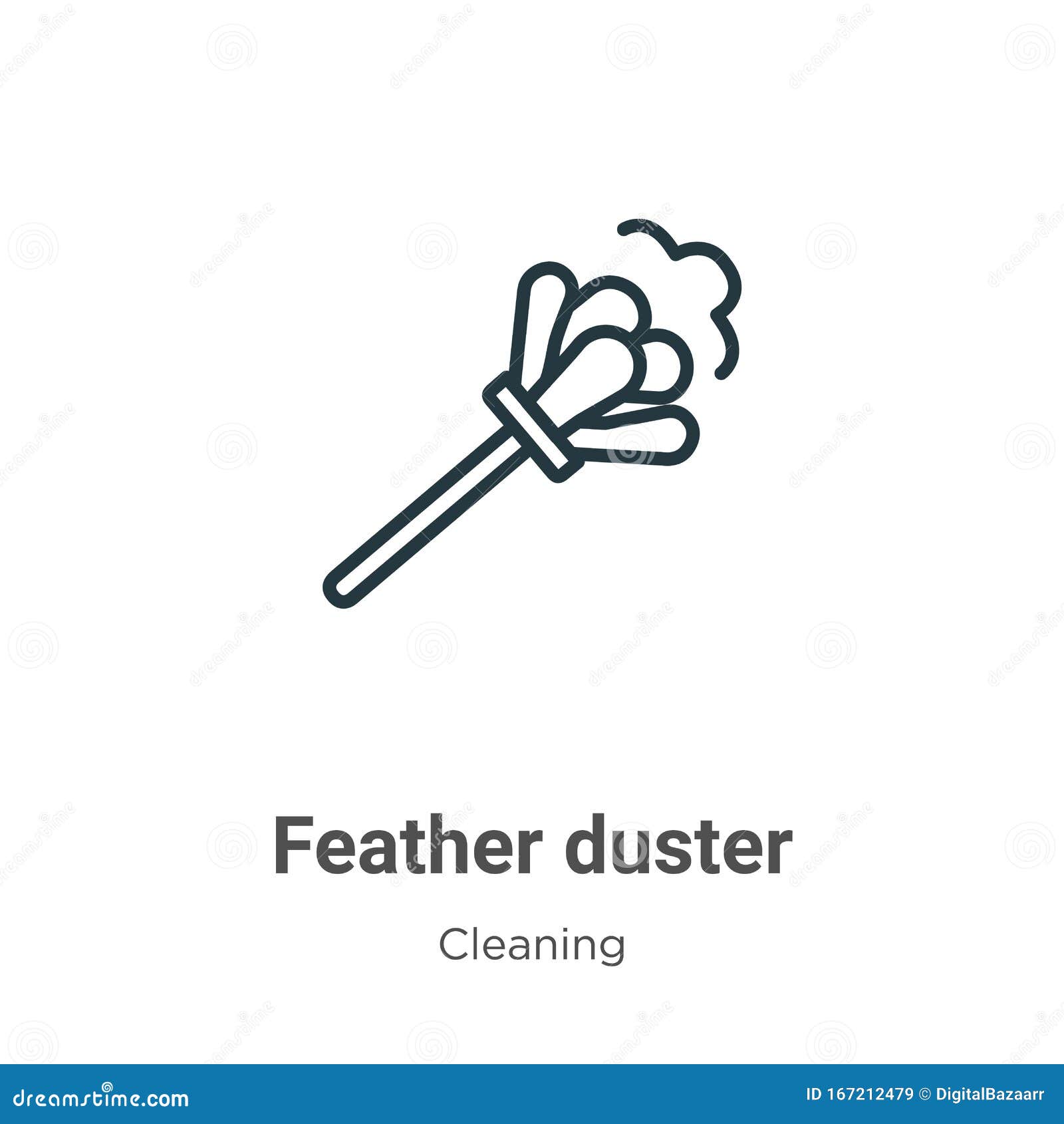 Feather Duster Outline Vector Icon. Thin Line Black Feather Duster Icon ...