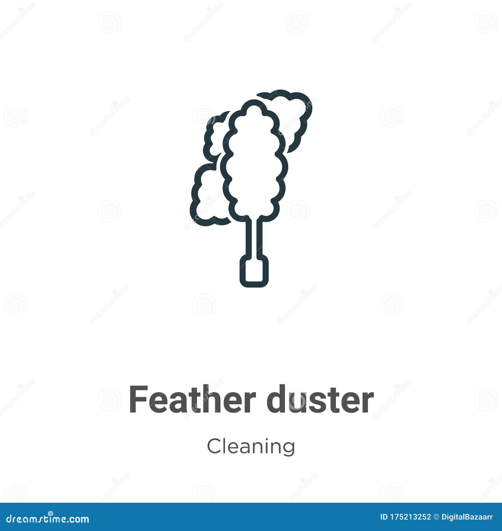 Feather Duster Outline Vector Icon. Thin Line Black Feather Duster Icon ...