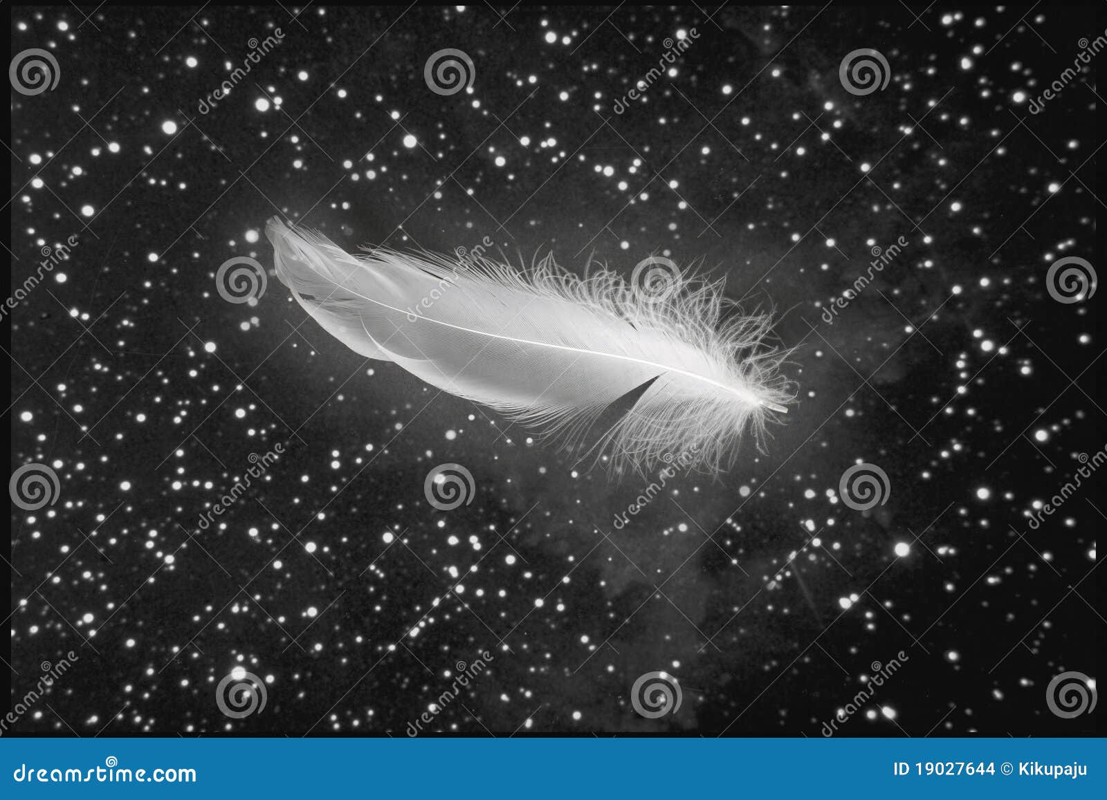 Feather Falling from Night Sky Stock Photo - Image of mourner ...