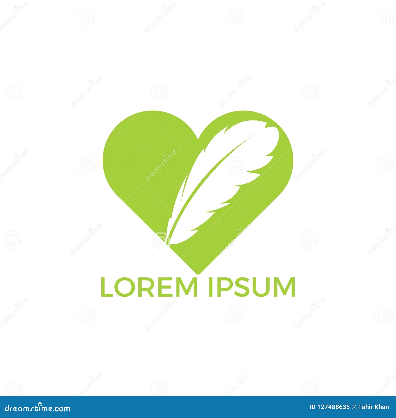 Feather and Heart Logo Design. Stock Vector - Illustration of design ...
