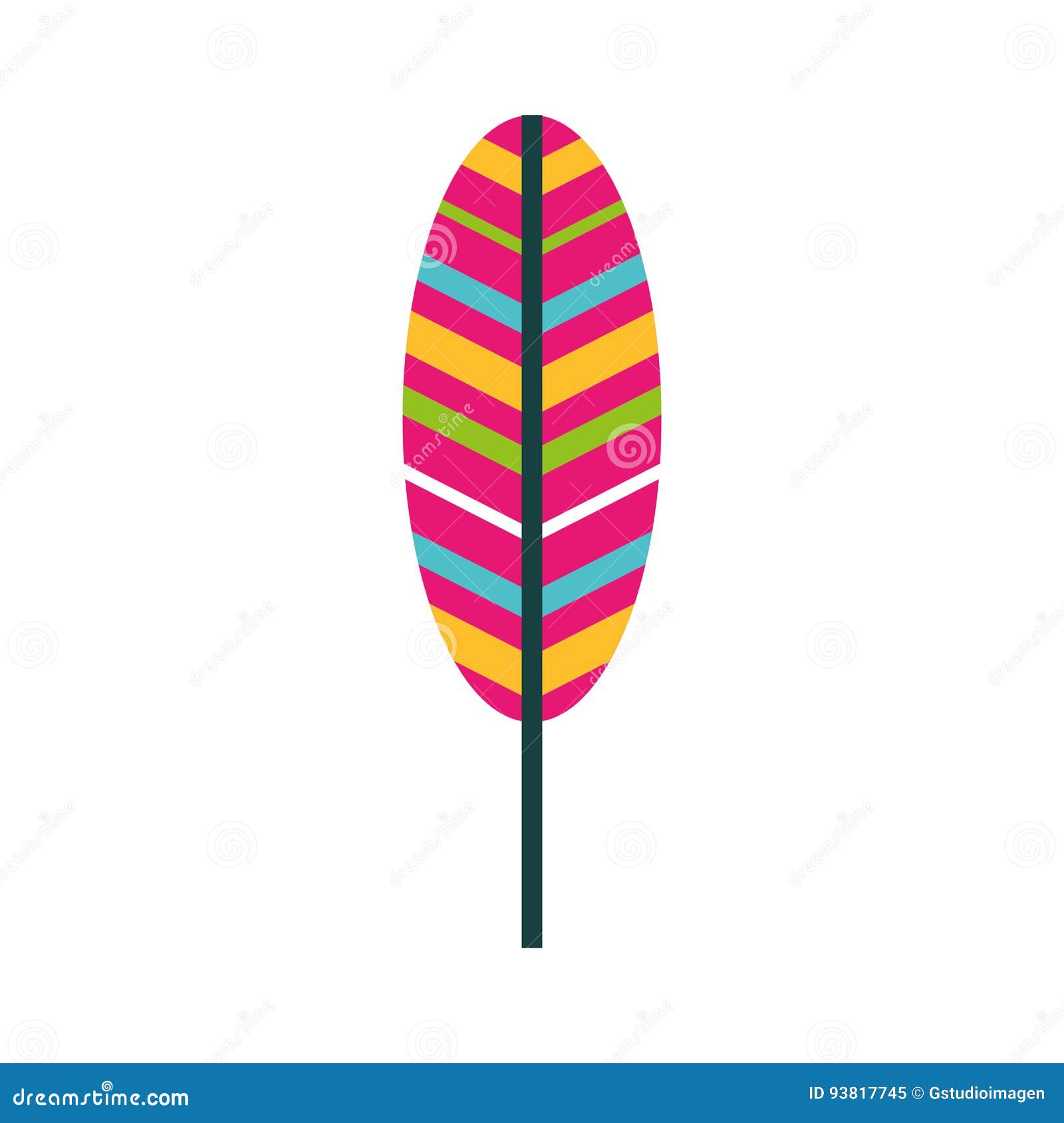 Feather hippie style icon stock vector. Illustration of hippie - 93817745
