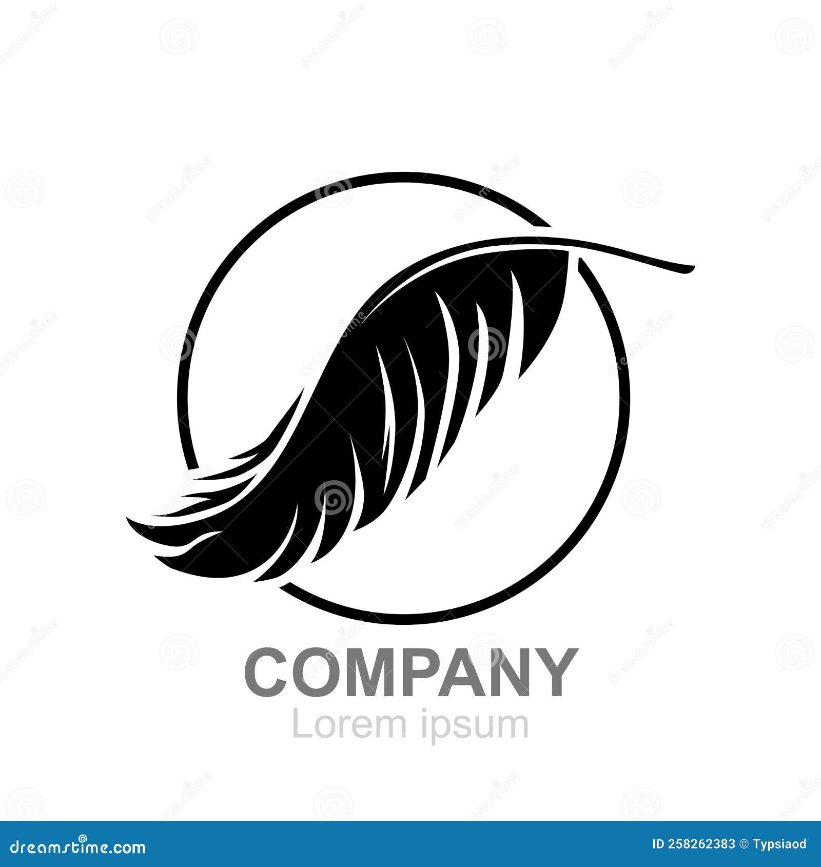 Feather icon and logo stock vector. Illustration of flat - 258262383