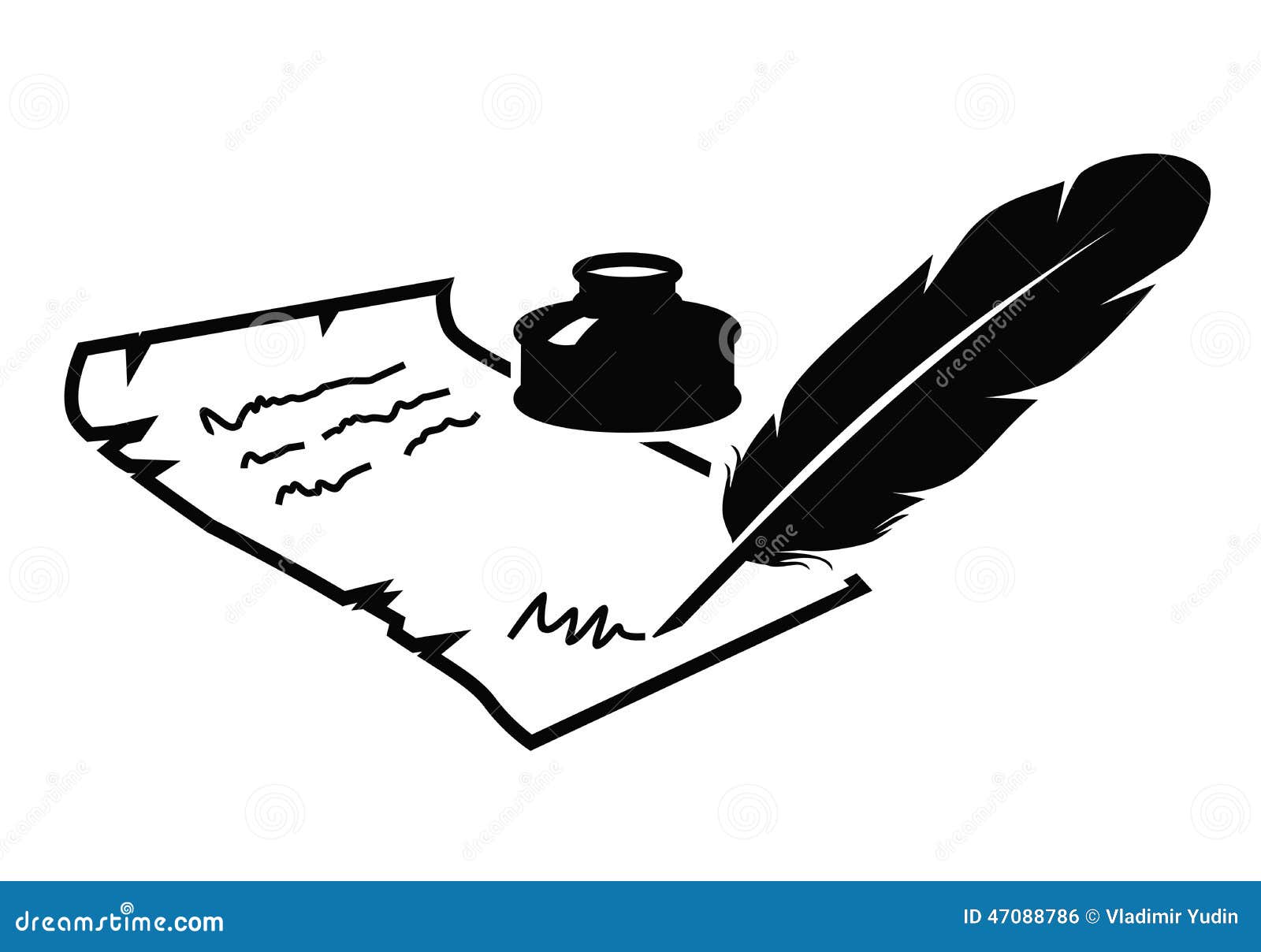 Feather Icon On White Background. Writing Quill Feather Pen. Nib Sign ...