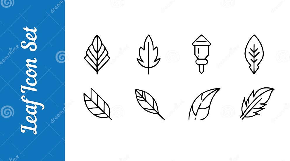 Feather Icons Set with Editable Icons. Stock Vector - Illustration of ...