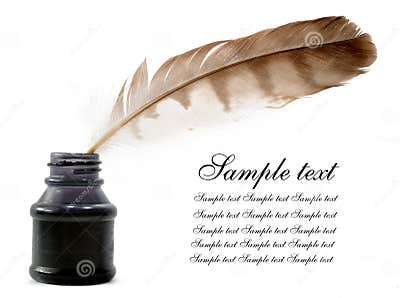 Feather and ink bottle stock image. Image of handle, inkpot - 13722869