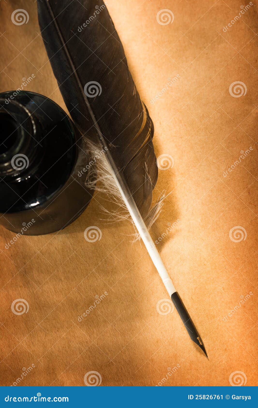 Feather and ink bottle stock image. Image of appliance - 25826761