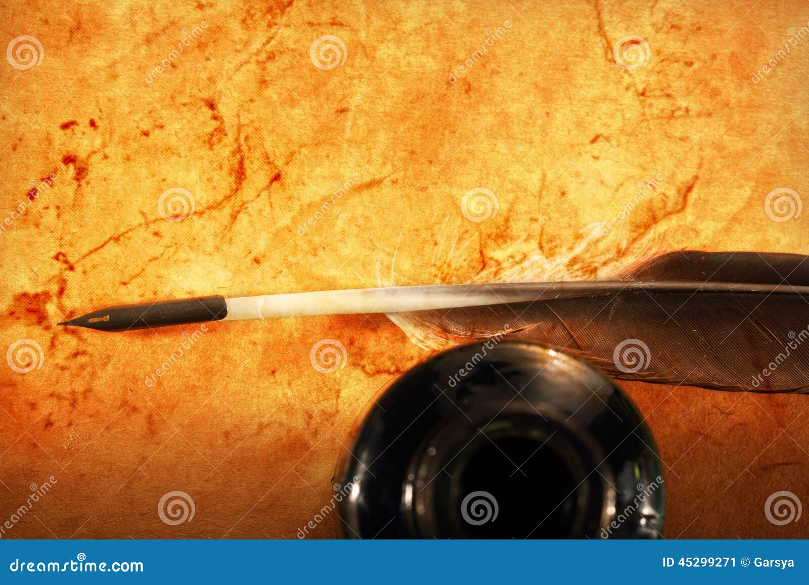 Feather and ink bottle stock image. Image of literature - 45299271