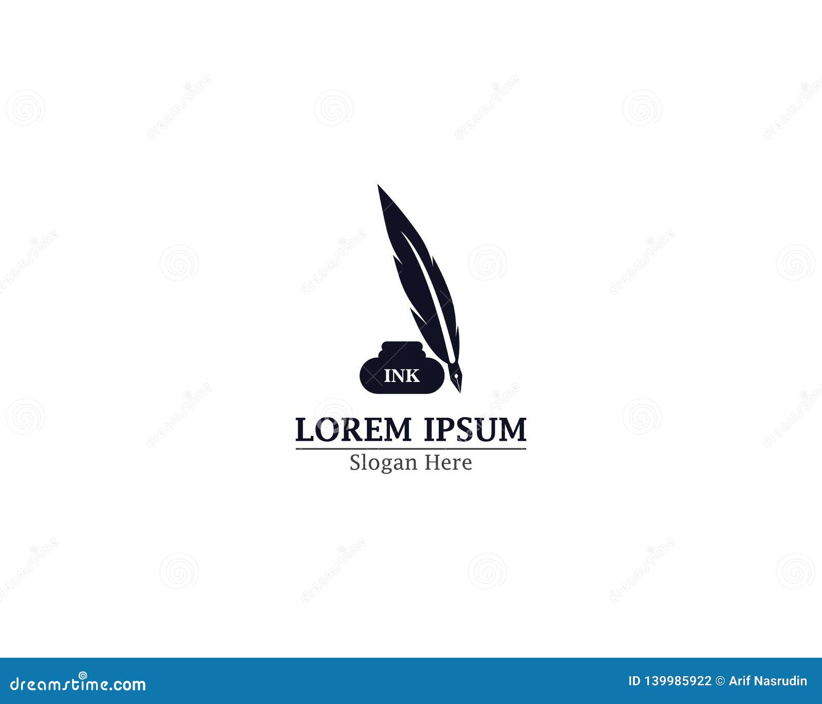 Feather Ink Pen Logo Illustartion Design Stock Illustration ...