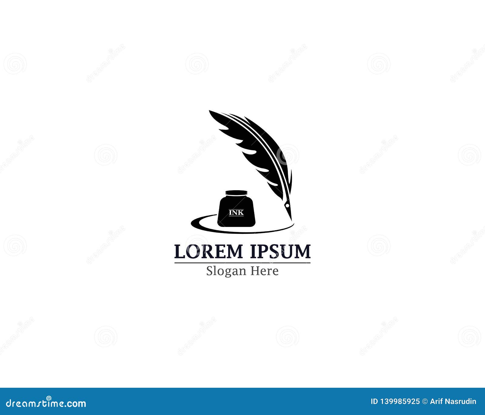 Feather Ink Pen Logo Illustartion Design Stock Illustration ...