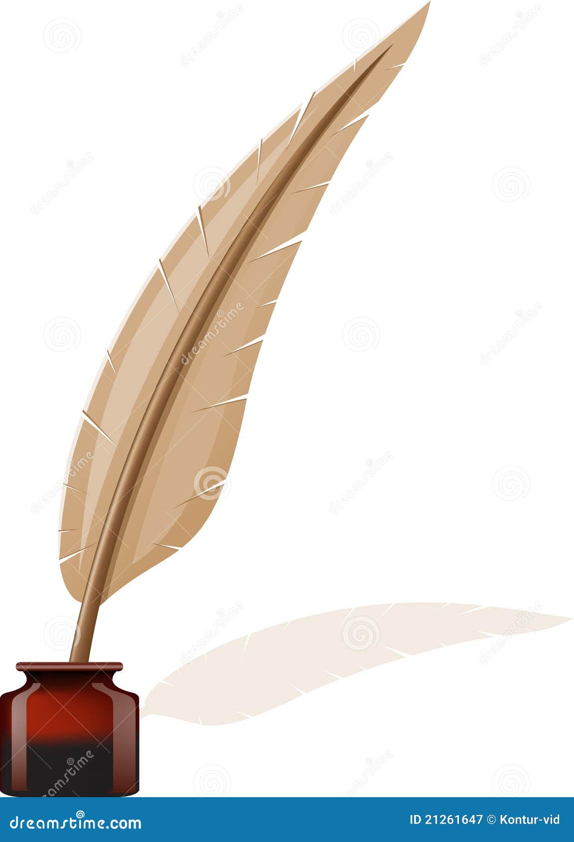 Feather and ink-pot stock vector. Illustration of appliance - 21261647