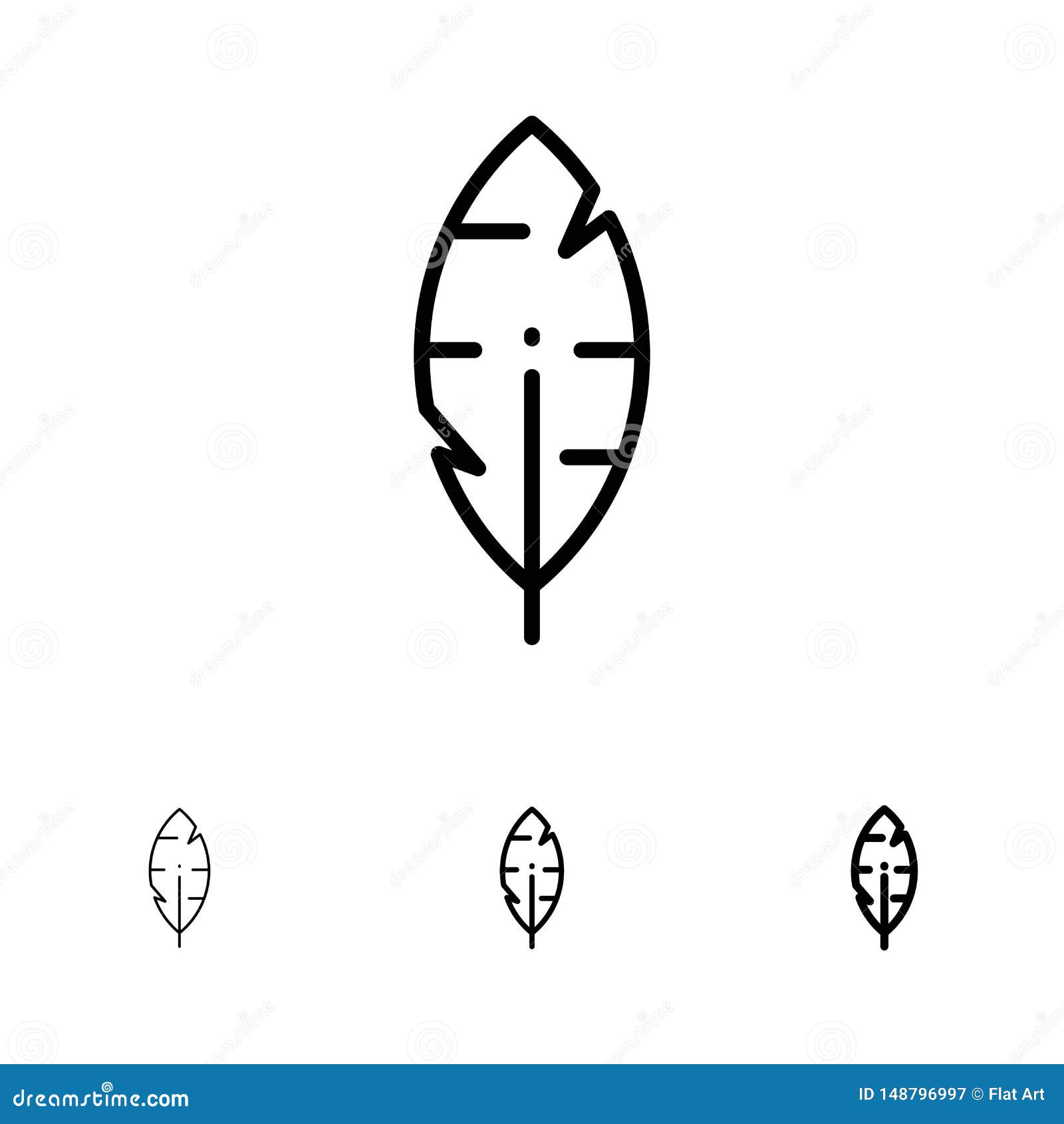 Feather, Ink, Write Bold and Thin Black Line Icon Set Stock Vector ...