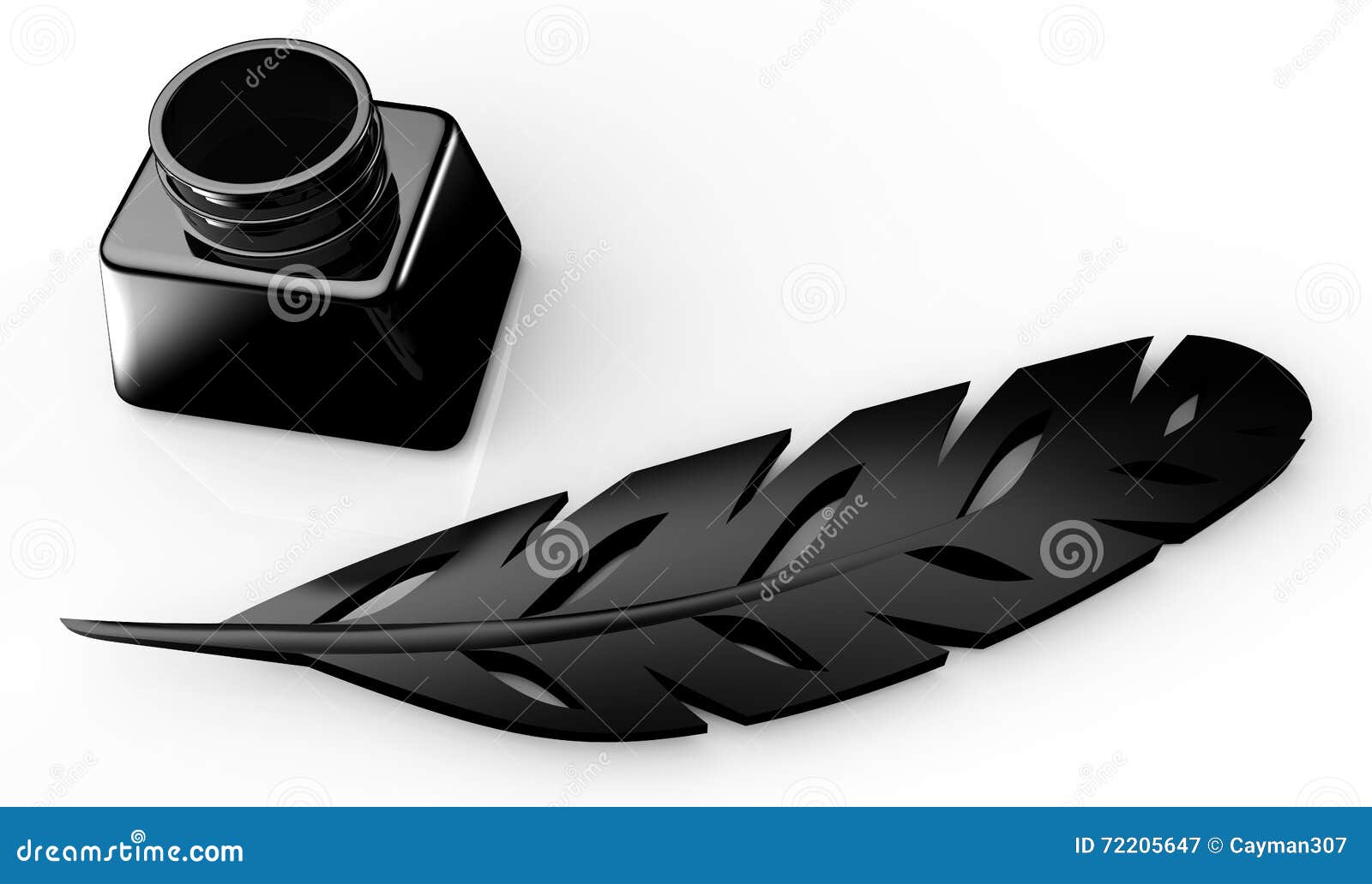 Feather and Inkwell stock illustration. Illustration of poetry - 72205647