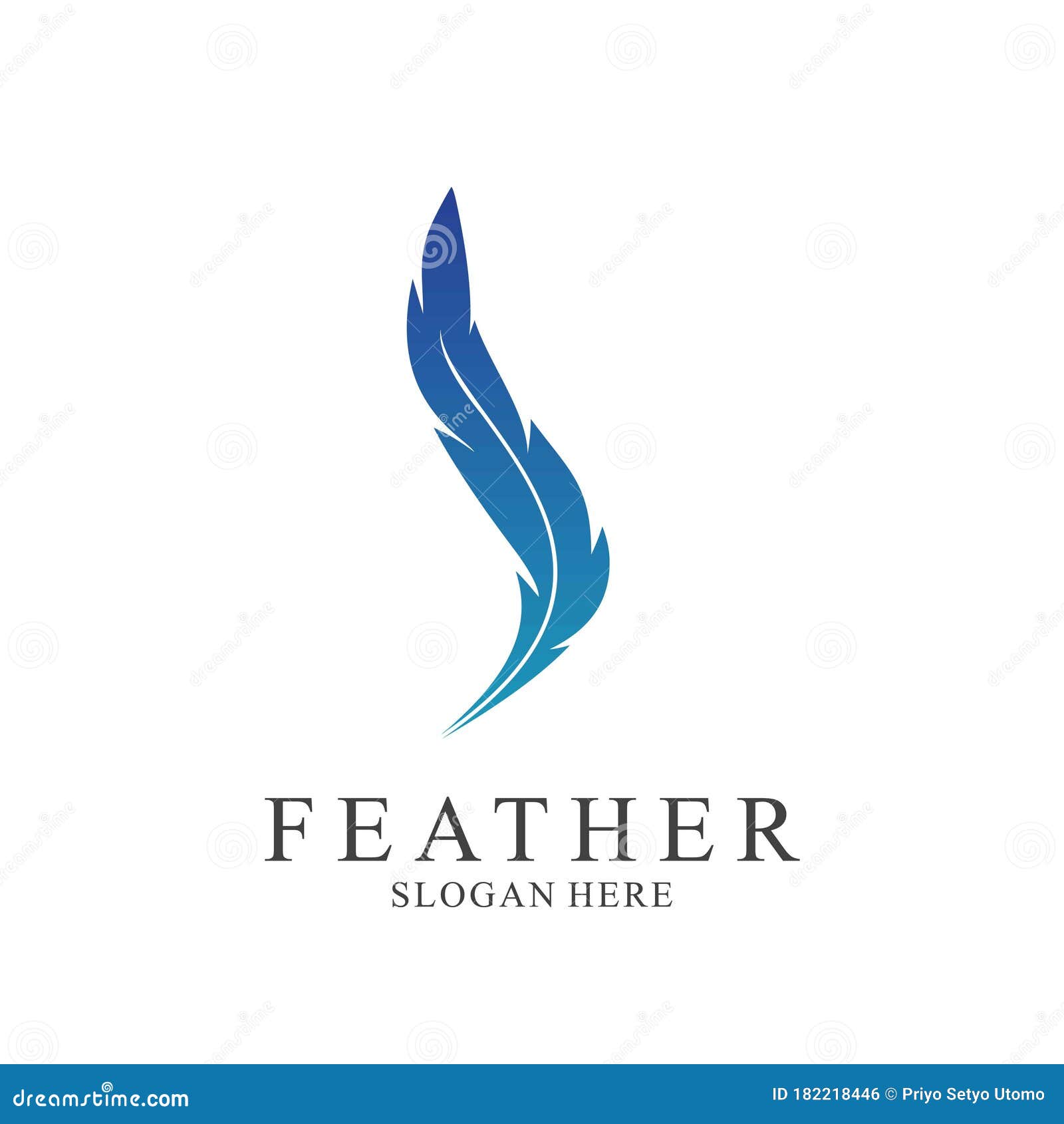 Feather Logo Design with Modern Concept Stock Illustration ...