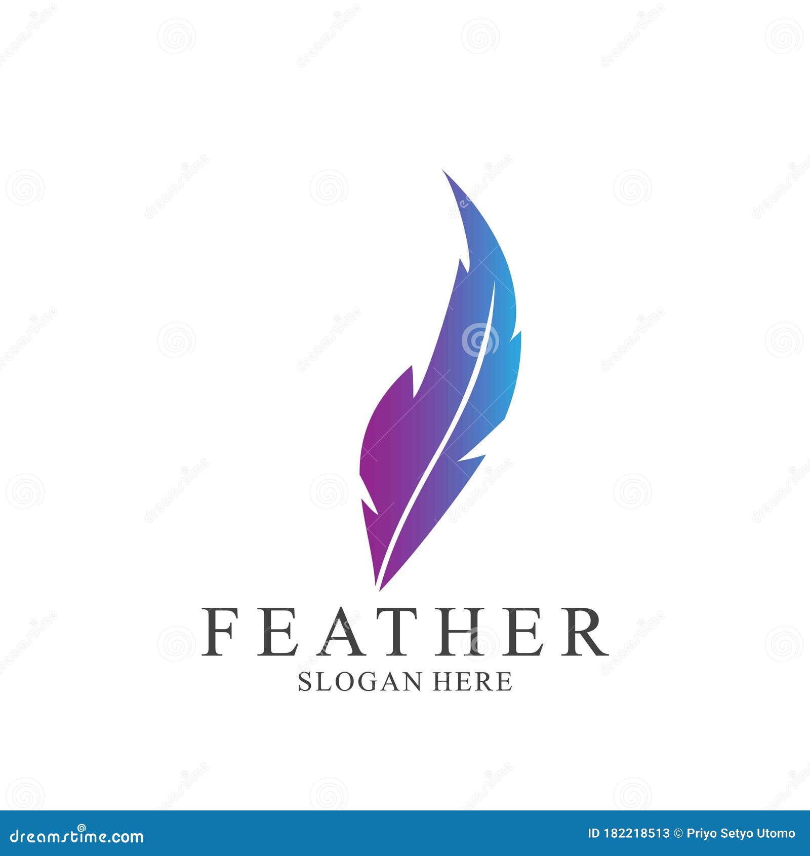 Feather Logo Design with Modern Concept Stock Illustration ...