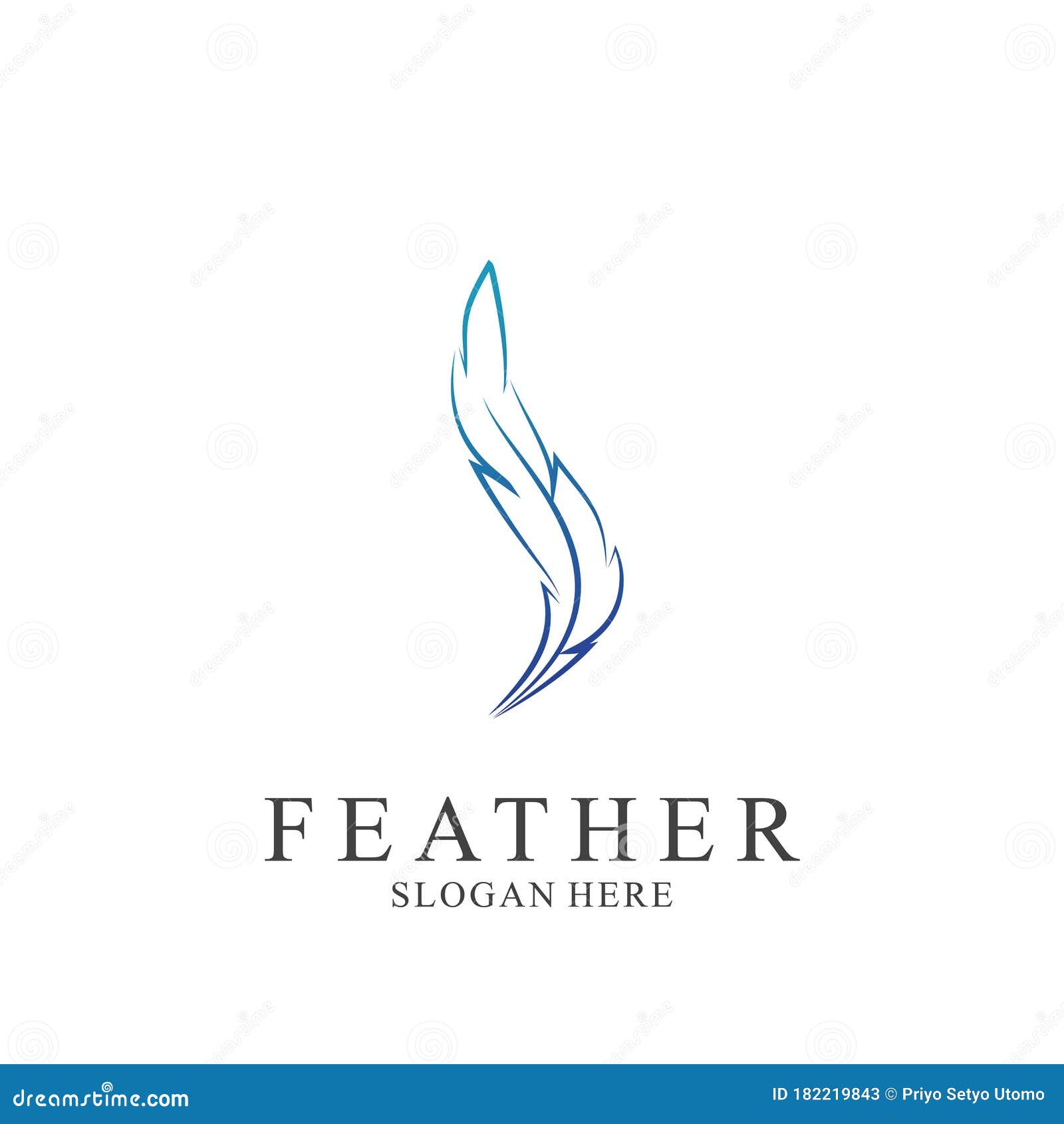 Feather Logo Design with Modern Concept Stock Illustration ...