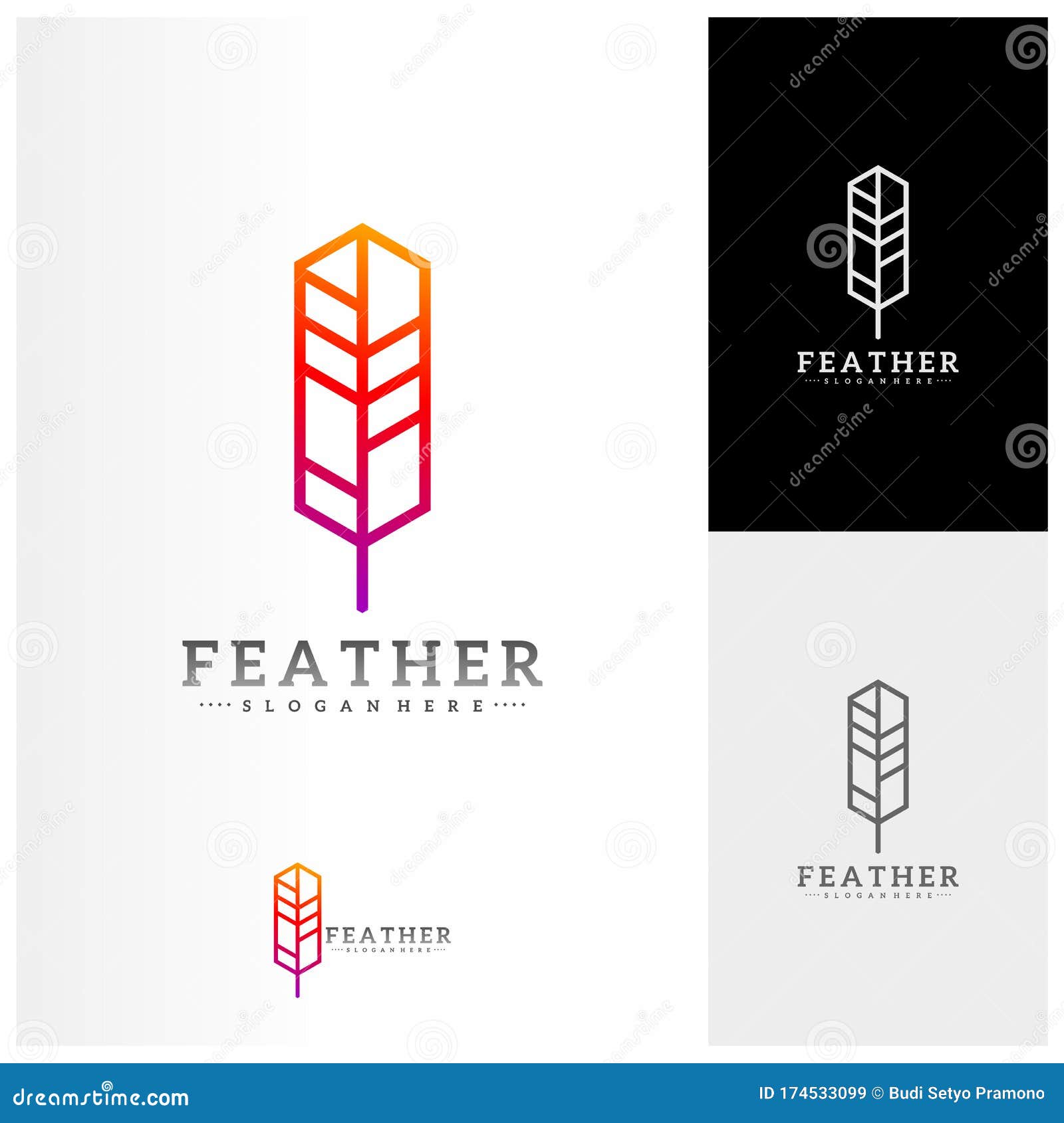Feather Logo Design Vector Template, Simple Feather Logo Concepts Stock ...