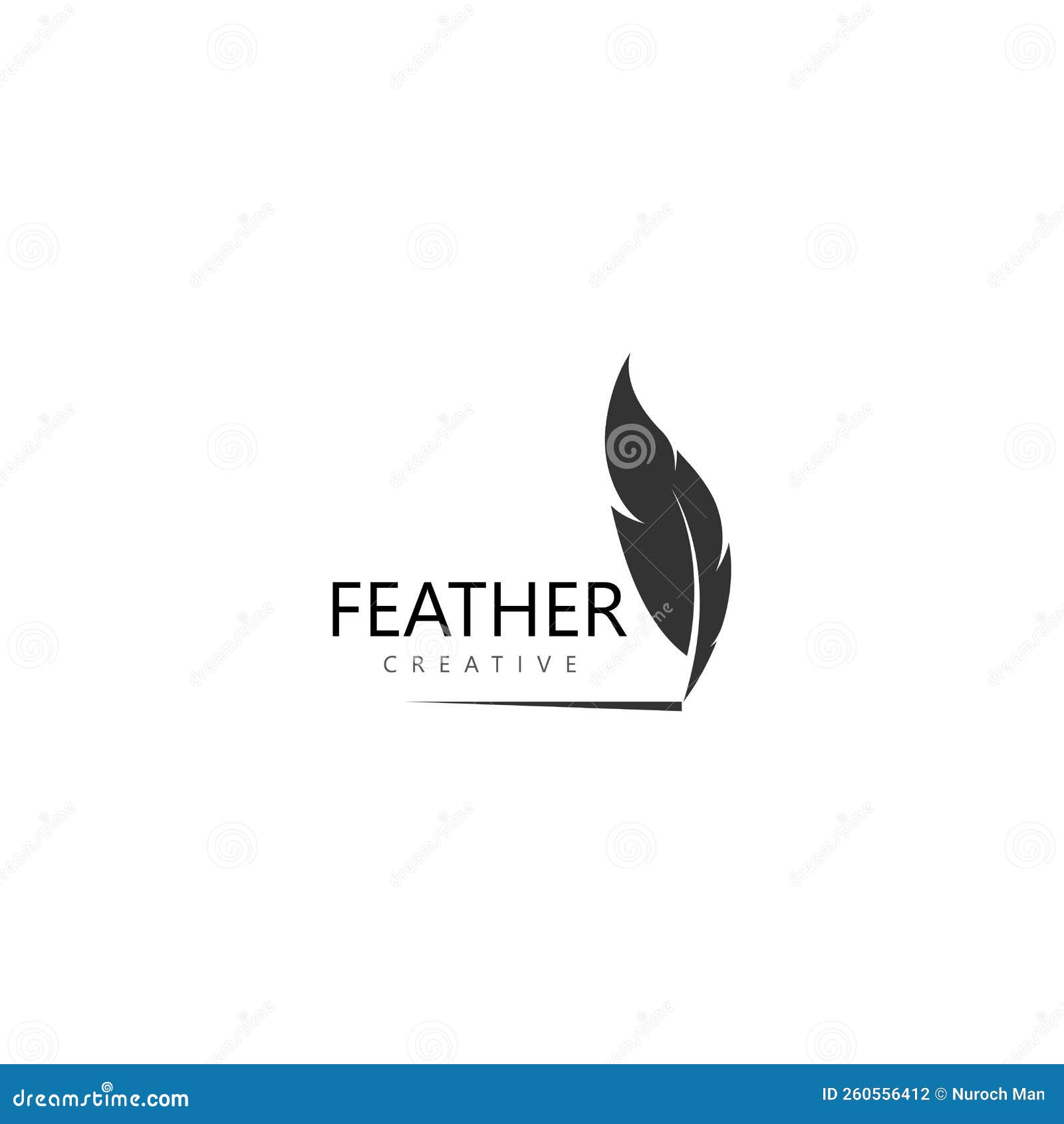 Feather Logo Icon Vector Template. Stock Vector - Illustration of ...