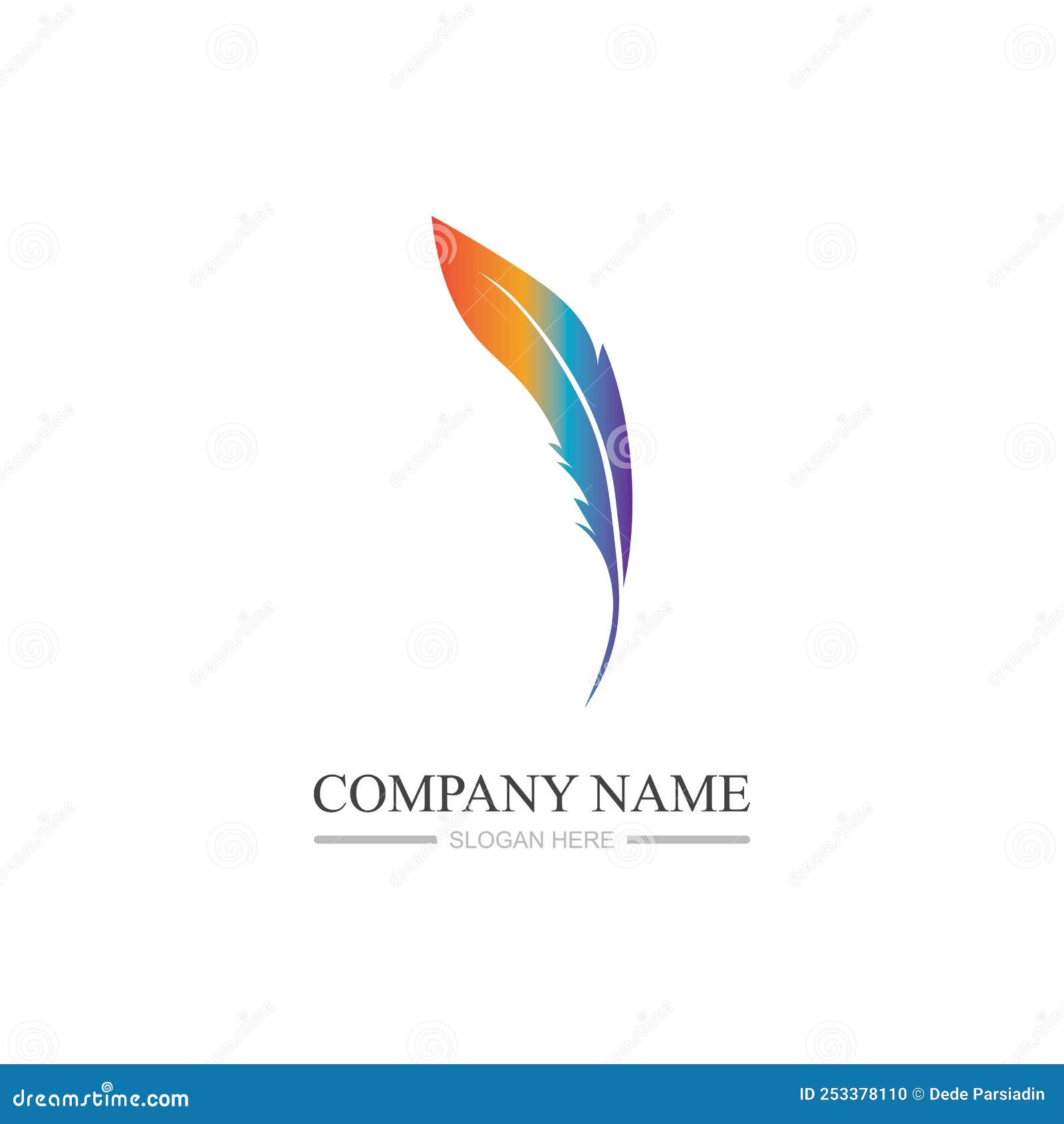 Feather Logo Images Illustration Design Template Stock Vector ...