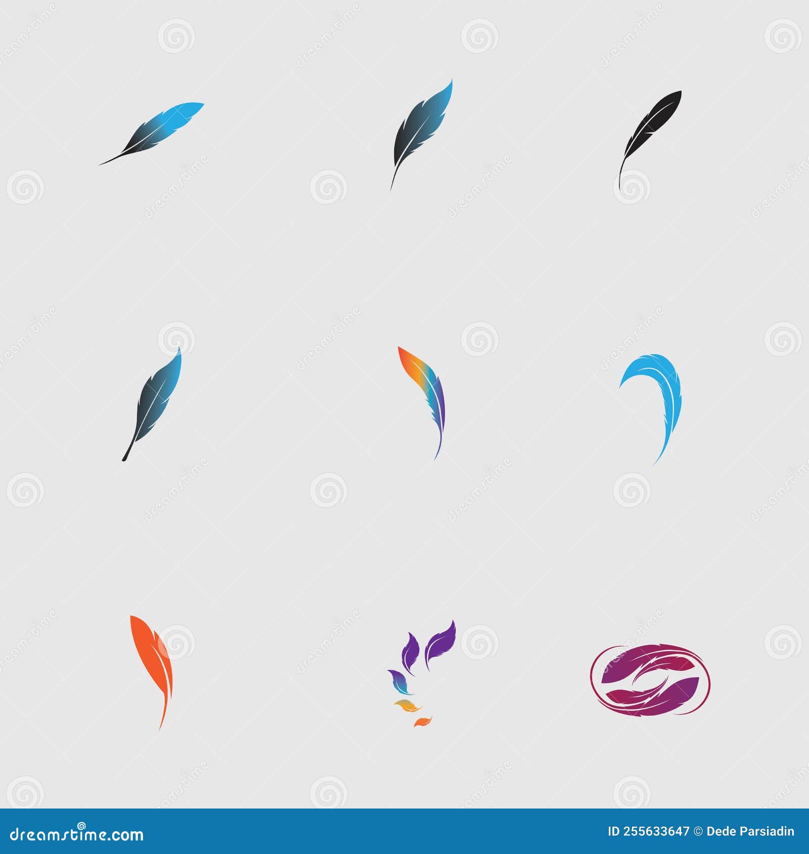 Feather Logo Images Illustration Design Template Stock Vector ...