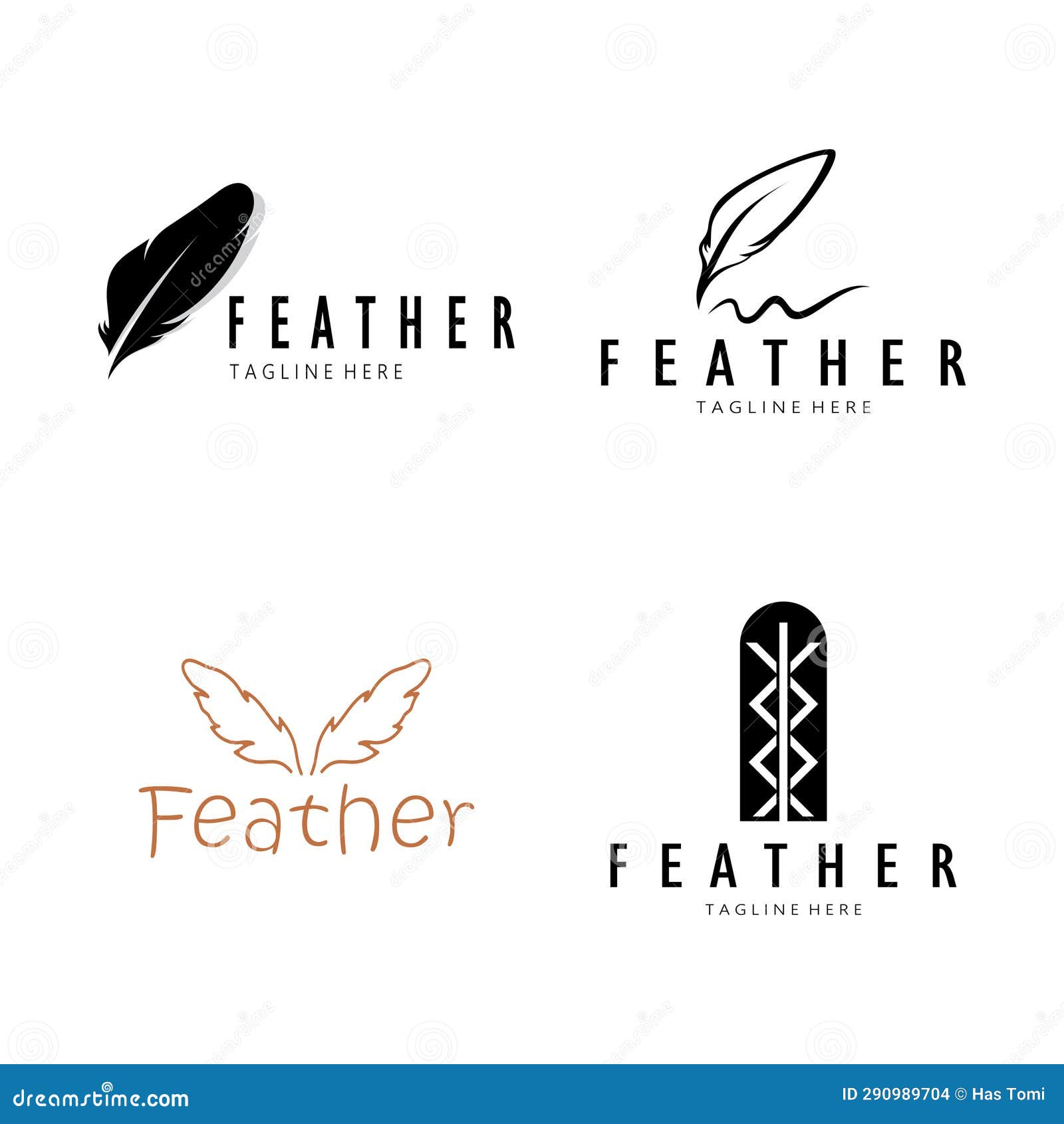 Feather Logo, Feather Pen Logo, Law Firm Feather Logo Vector Simple ...