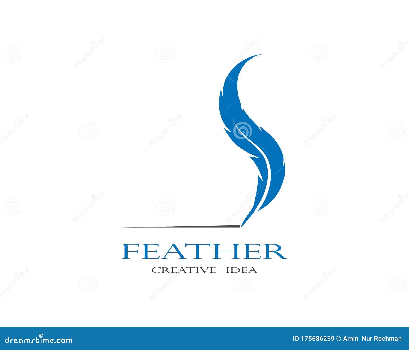 Feather logo vector stock illustration. Illustration of modern - 175686239