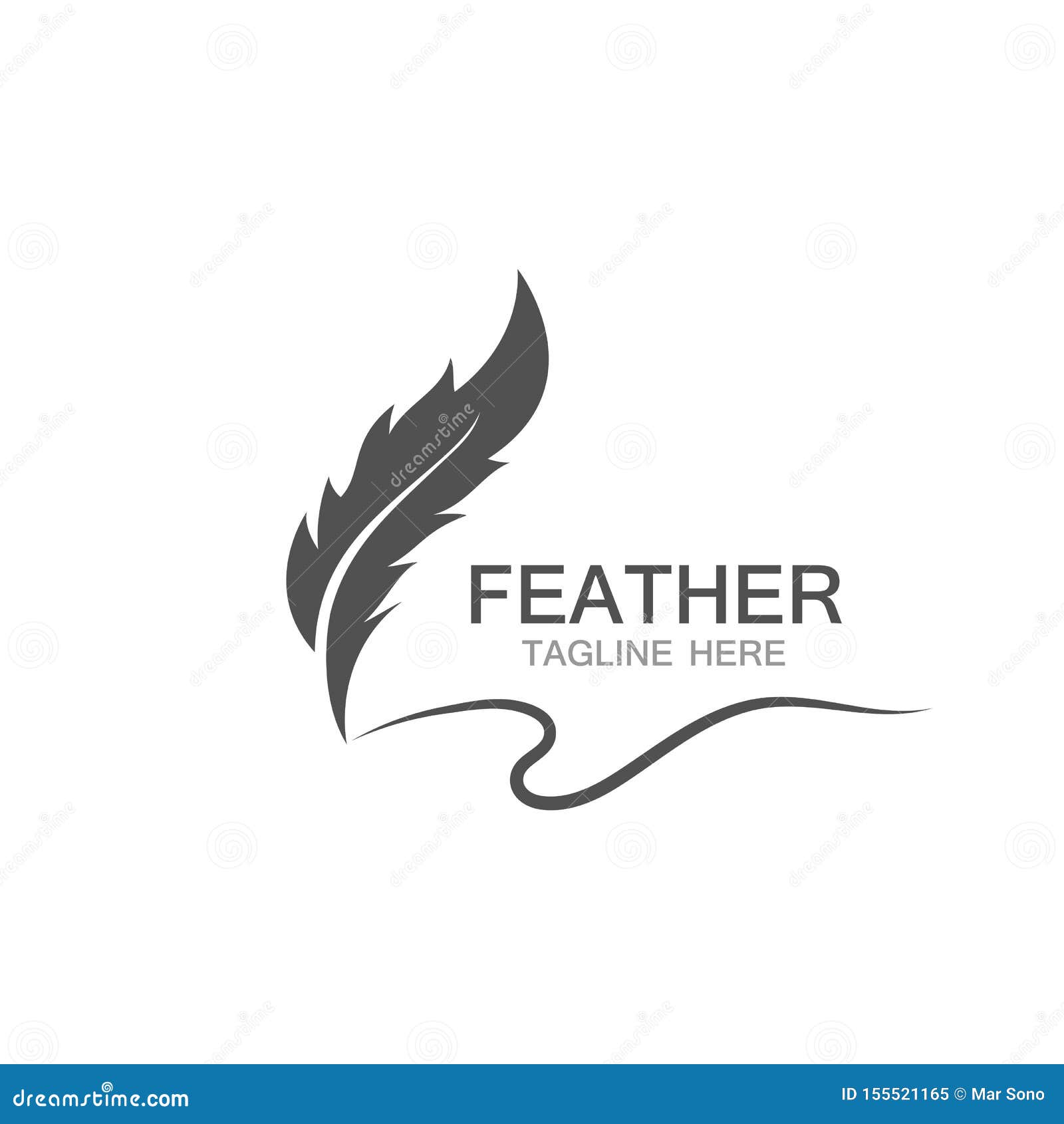 Feather Logo Vector Template Line Stock Vector - Illustration of quill ...