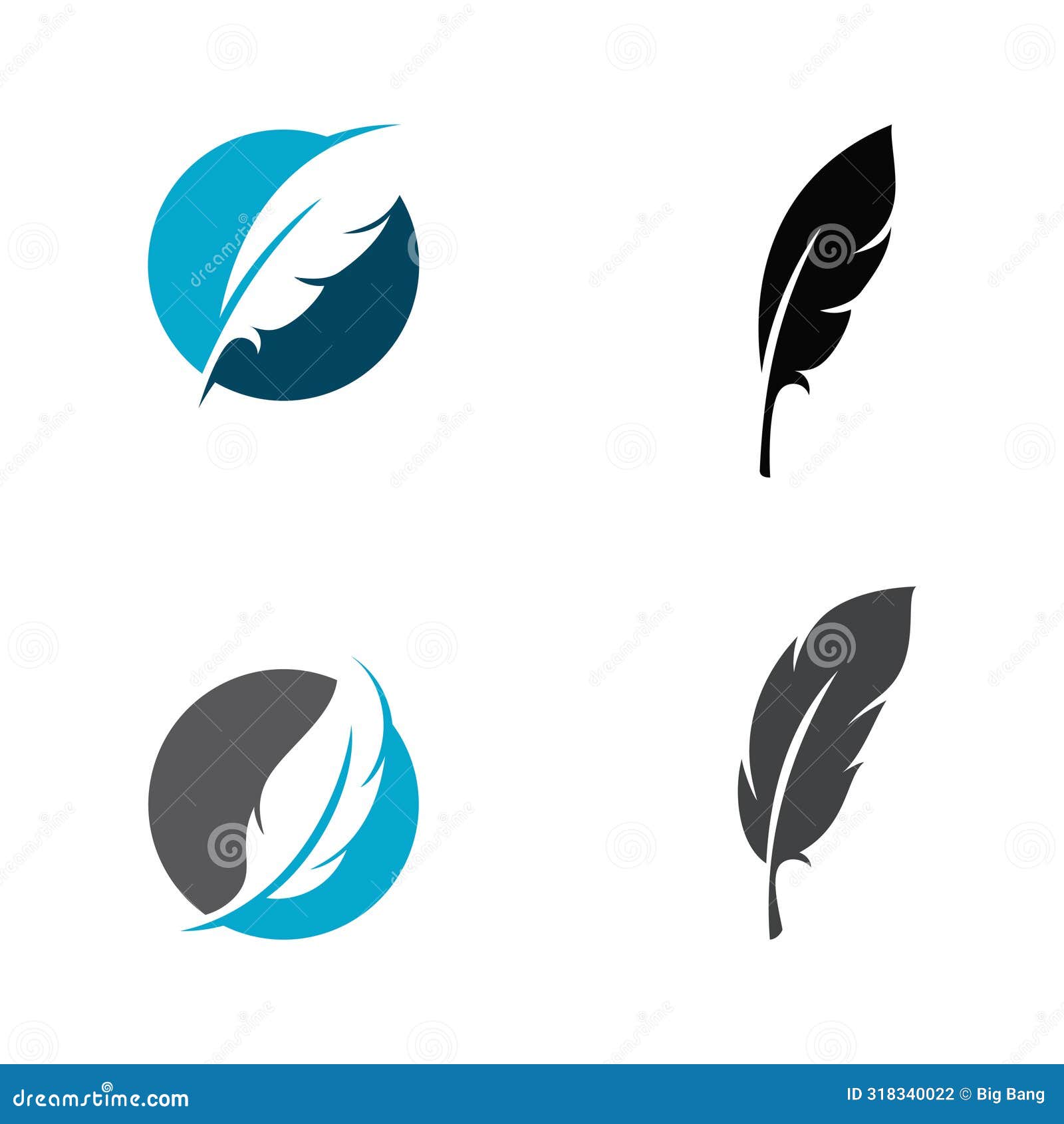 Feather Logo Vector Template Symbol Stock Vector - Illustration of icon ...