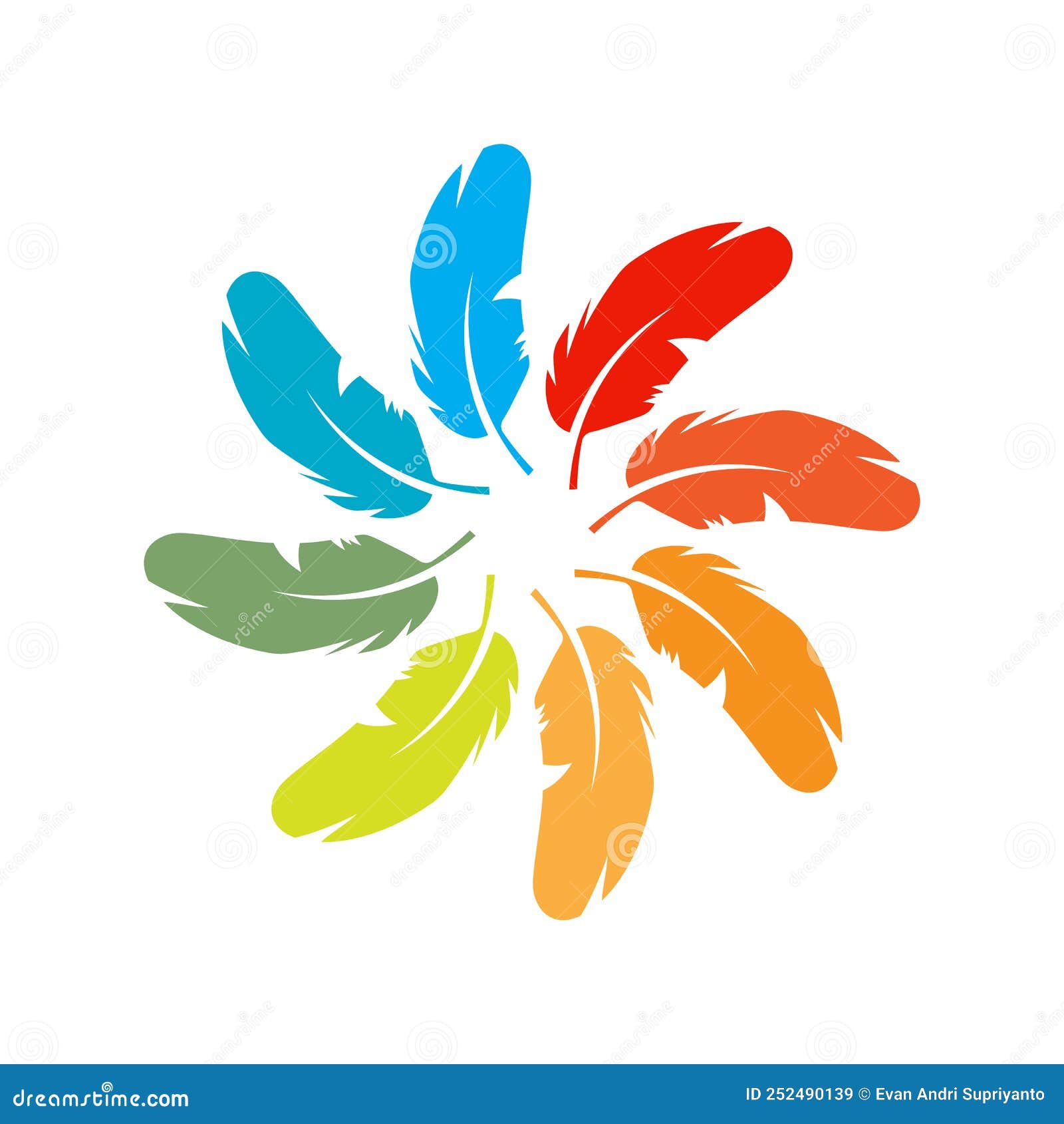 Feather Logo Vector Template Symbol Design Stock Vector - Illustration ...