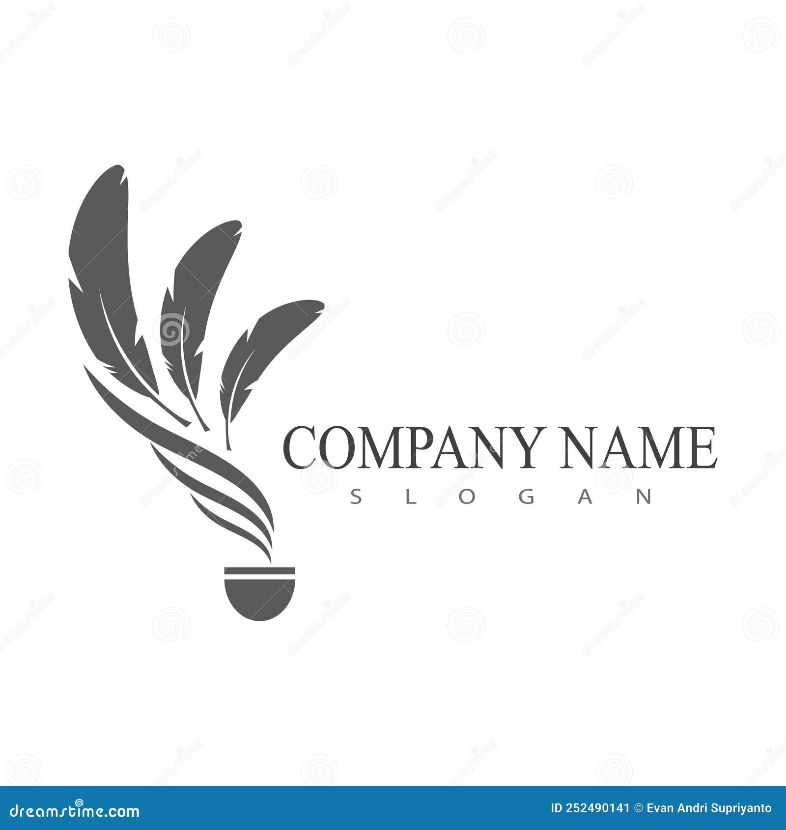 Feather Logo Vector Template Symbol Design Stock Vector - Illustration ...