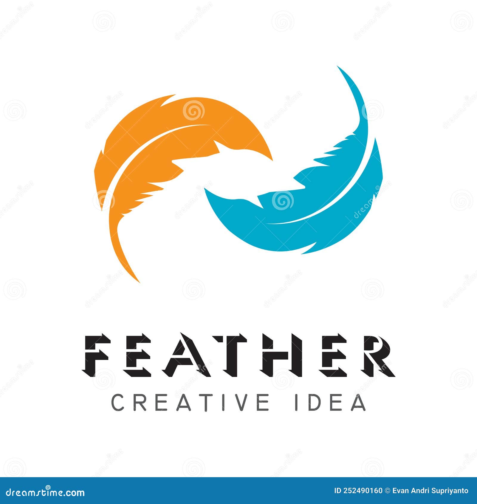 Feather Logo Vector Template Symbol Design Stock Vector - Illustration ...