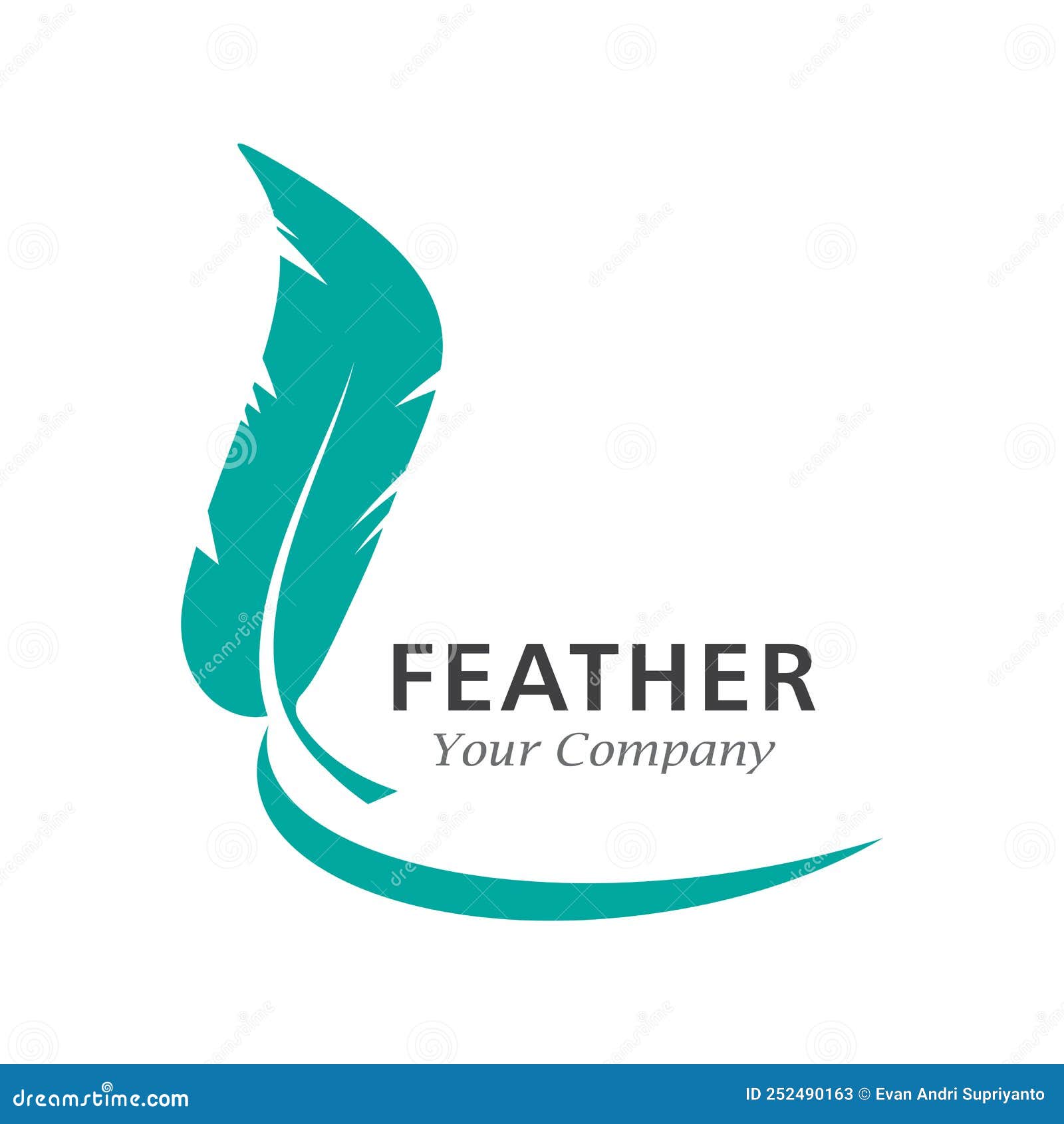 Feather Logo Vector Template Symbol Design Stock Vector - Illustration ...