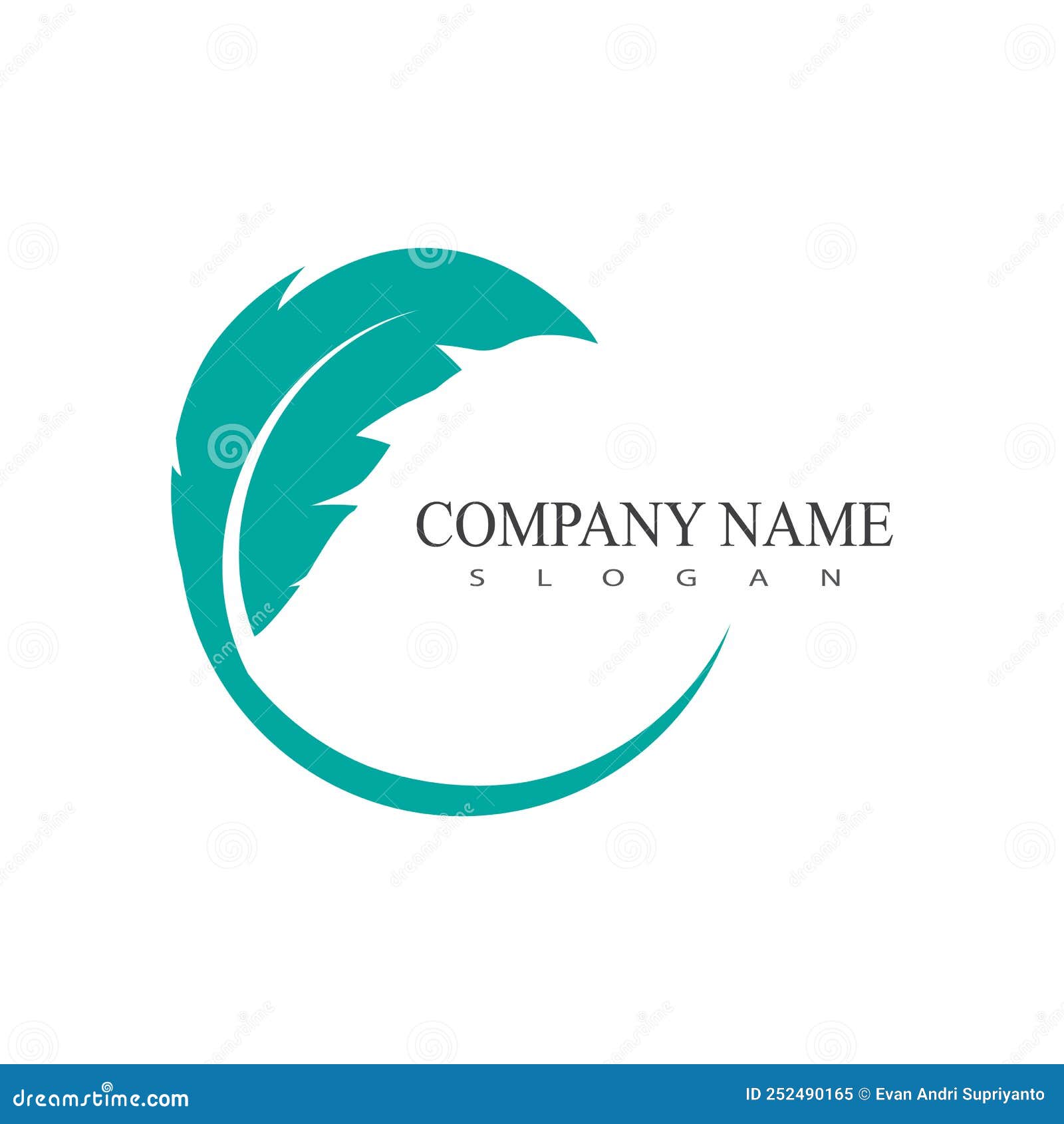 Feather Logo Vector Template Symbol Design Stock Vector - Illustration ...