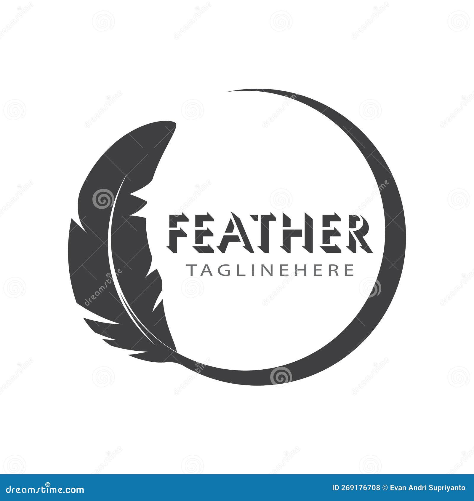 Feather Logo Vector Template and Symbol Design Stock Vector ...