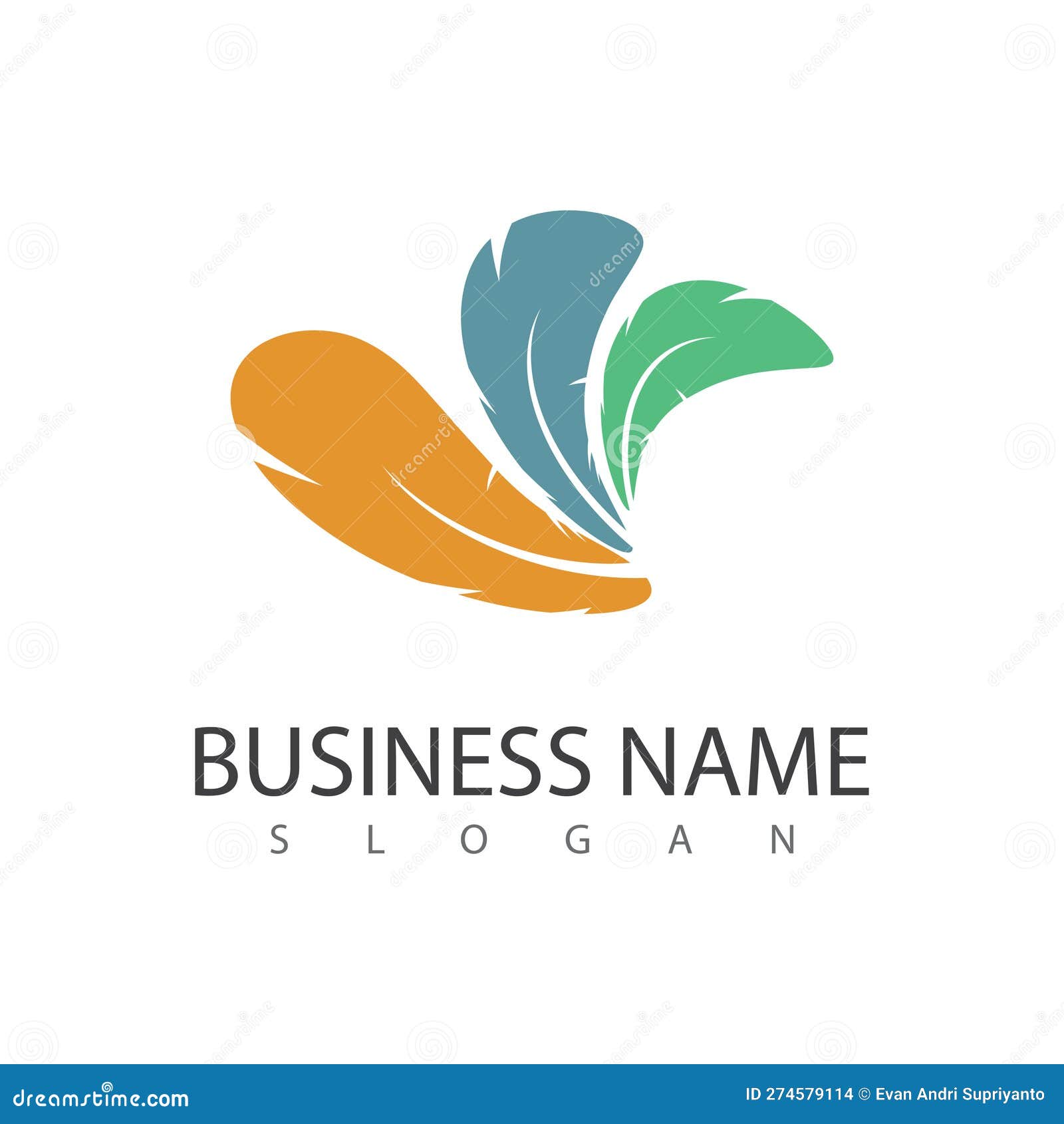 Feather Logo Vector Template and Symbol Design Stock Vector ...