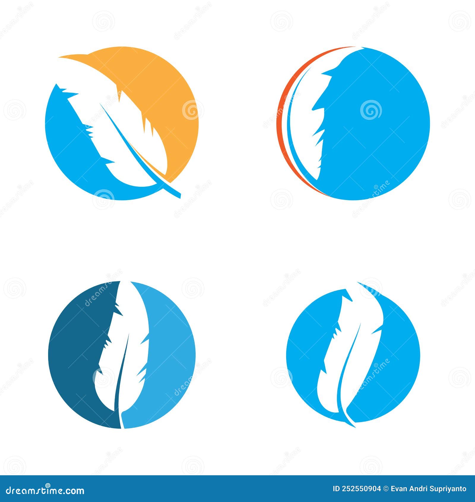 Feather Logo Vector Template Symbol Design Stock Vector - Illustration ...