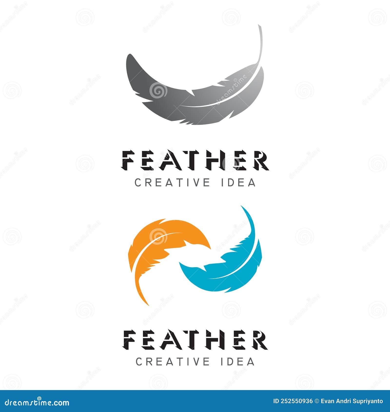 Feather Logo Vector Template Symbol Design Stock Vector - Illustration ...